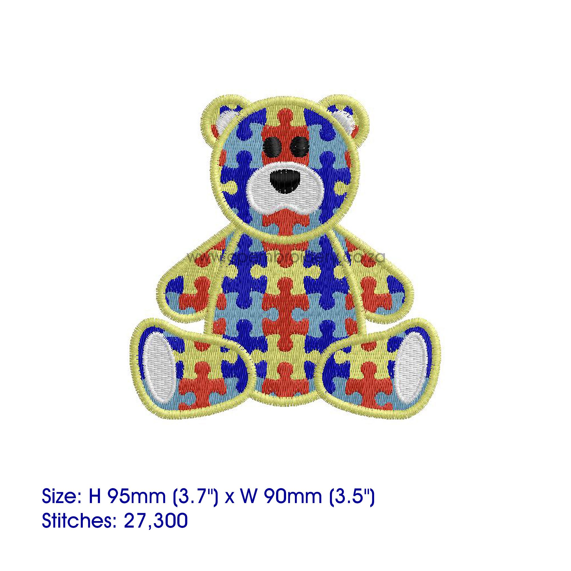 Teddy Bear Sitting Puzzle Detail Design (65914) | Embroidery | Design ...