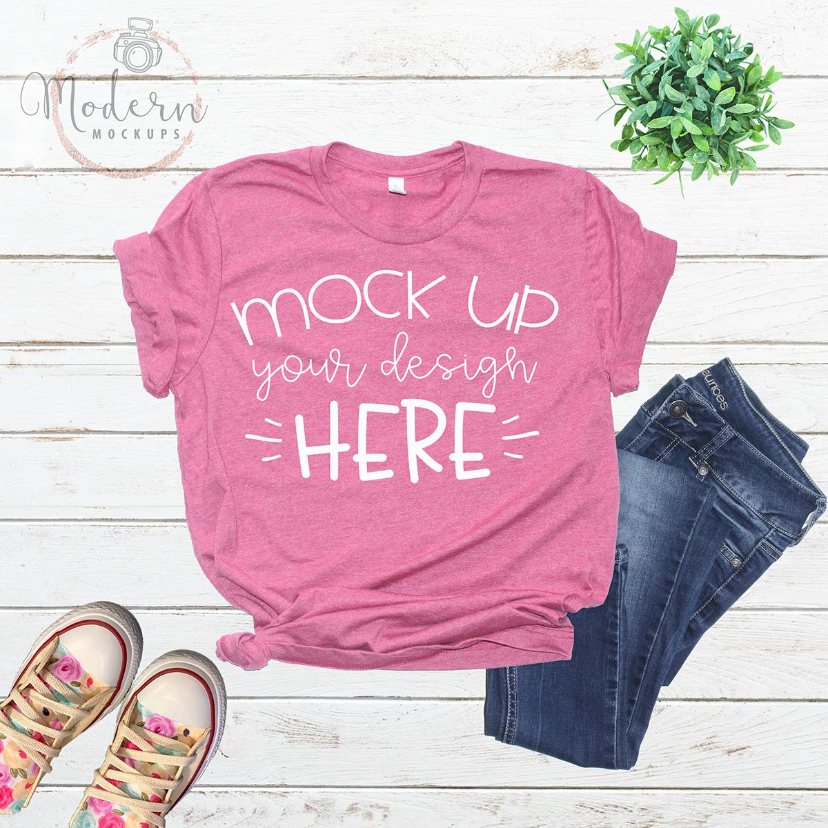 Mock up Bella Canvas 3001 Heather Raspberry Unisex Mockup (89349 ...