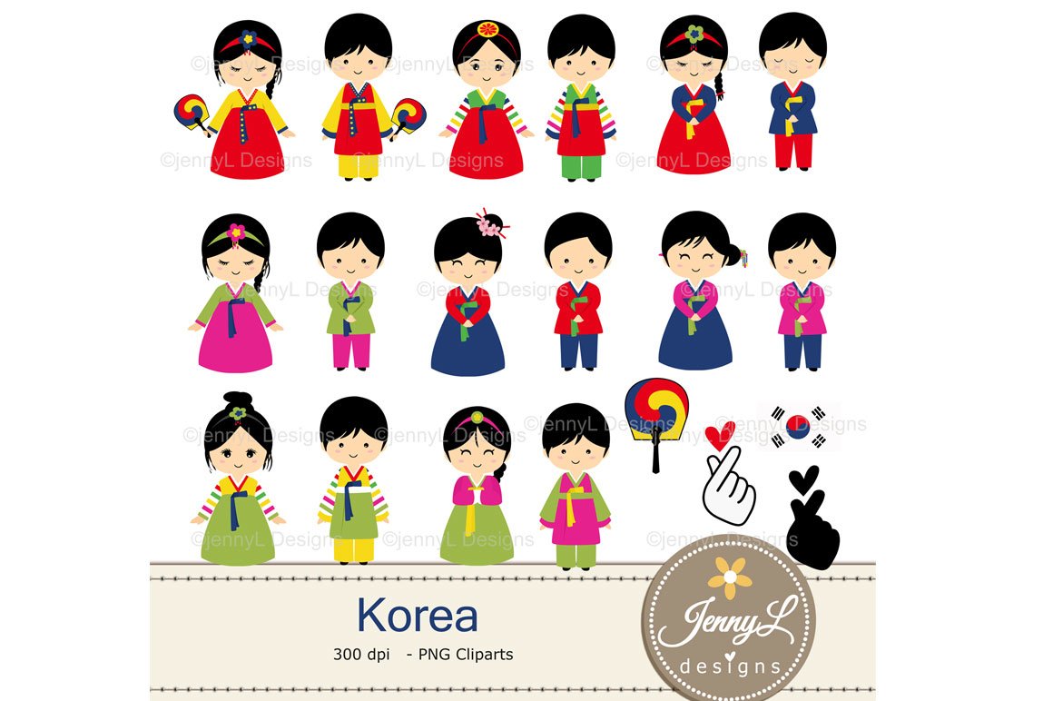 Korea Digital Papers and Korean Clipart (248538) | Backgrounds | Design ...