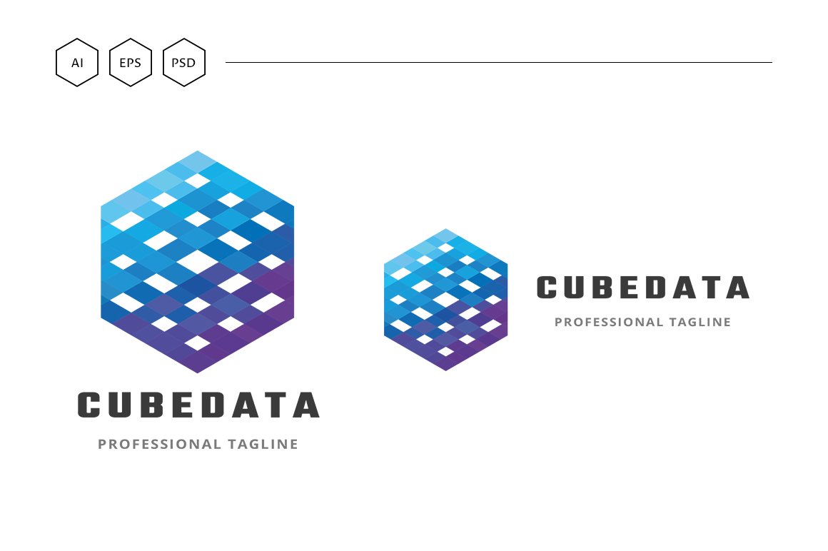 Cube Data Logo (670415) | Logos | Design Bundles