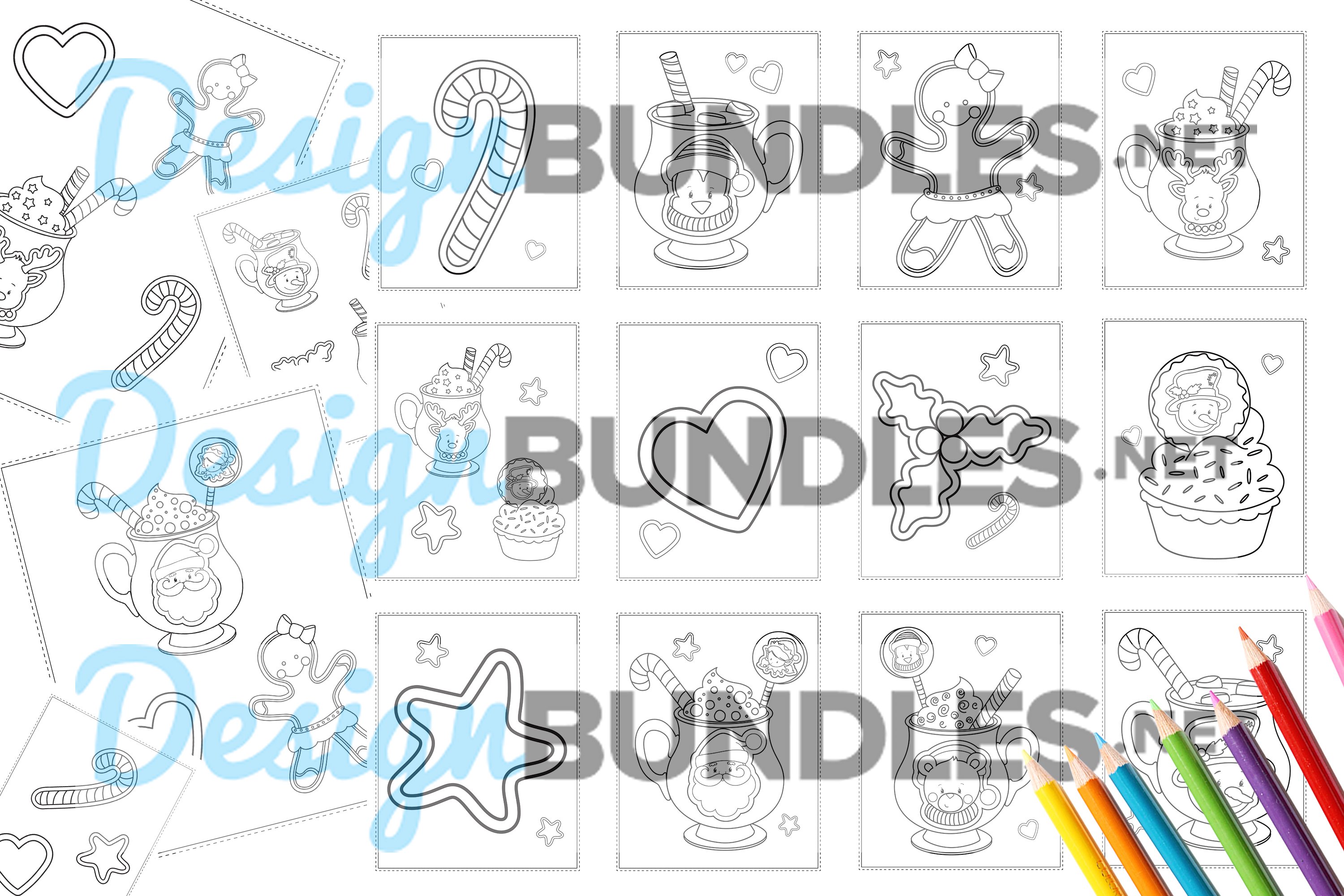 Christmas Santa drinks Coloring Book