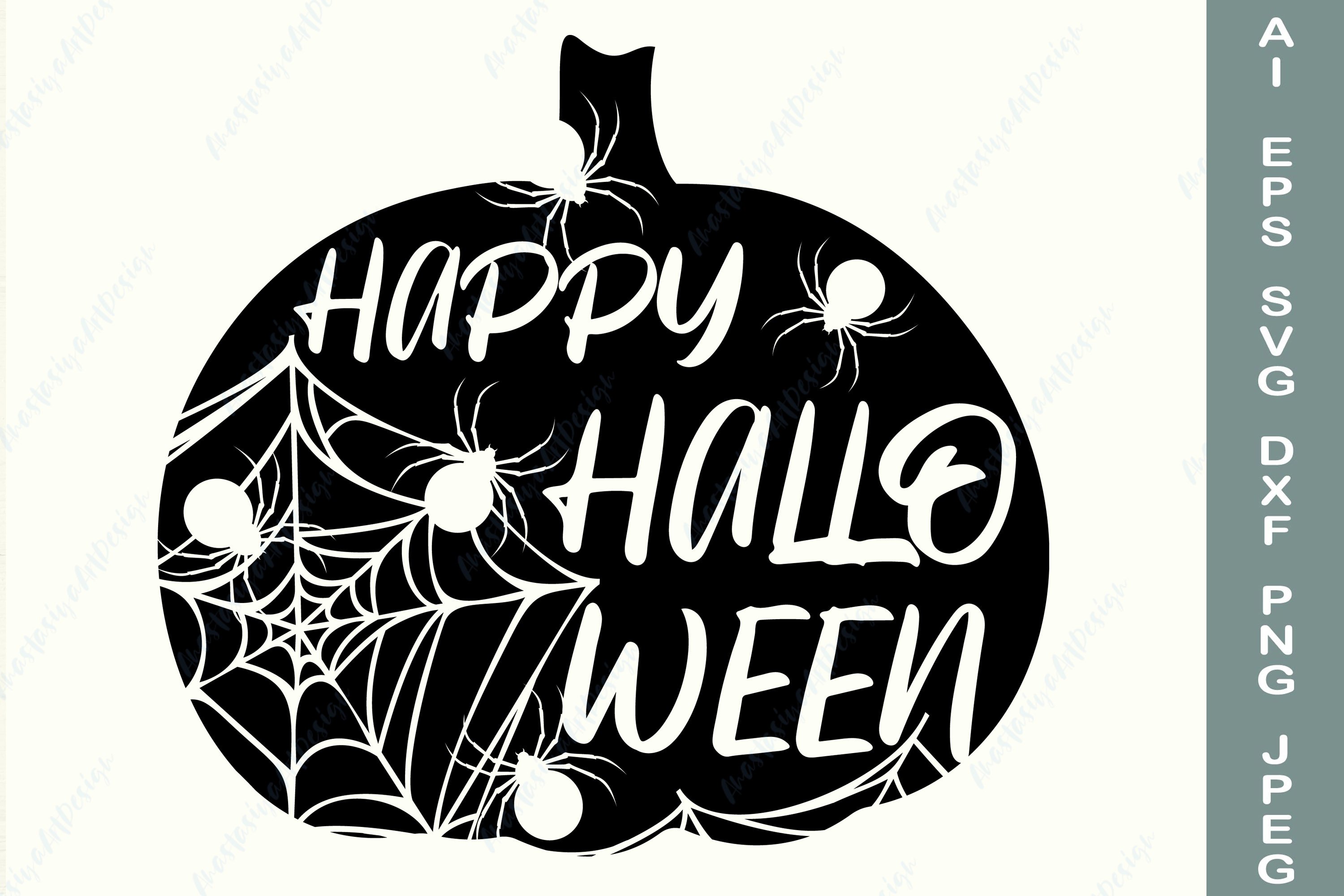 Happy halloween svg, Spider web svg, Pumpkin halloween dxf (843489 ...