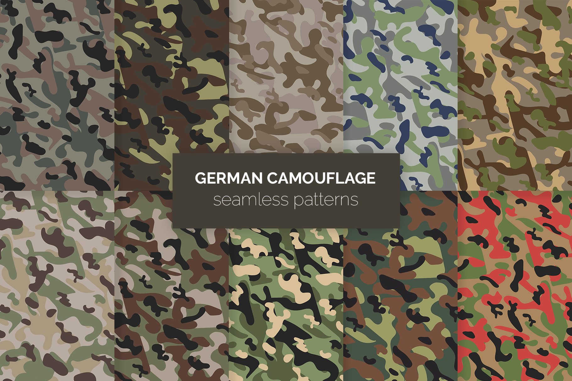 German Camouflage Seamless Patterns (915182) | Patterns | Design Bundles