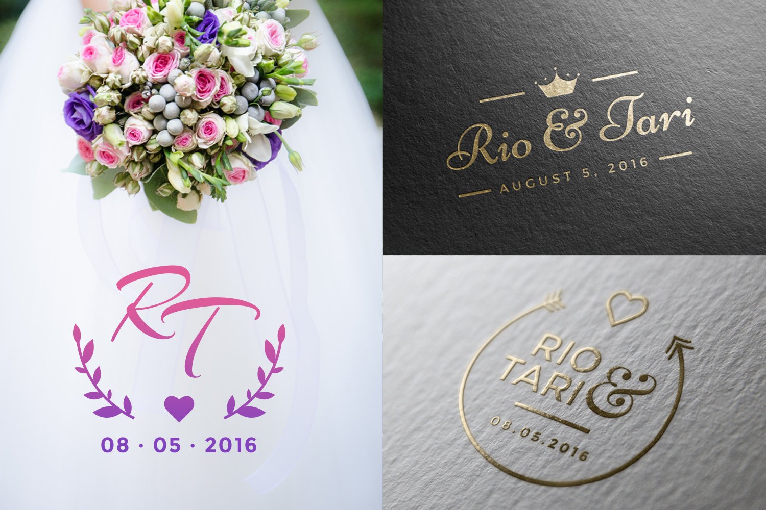 20 Minimalist Wedding Logos (19154) | Logos | Design Bundles
