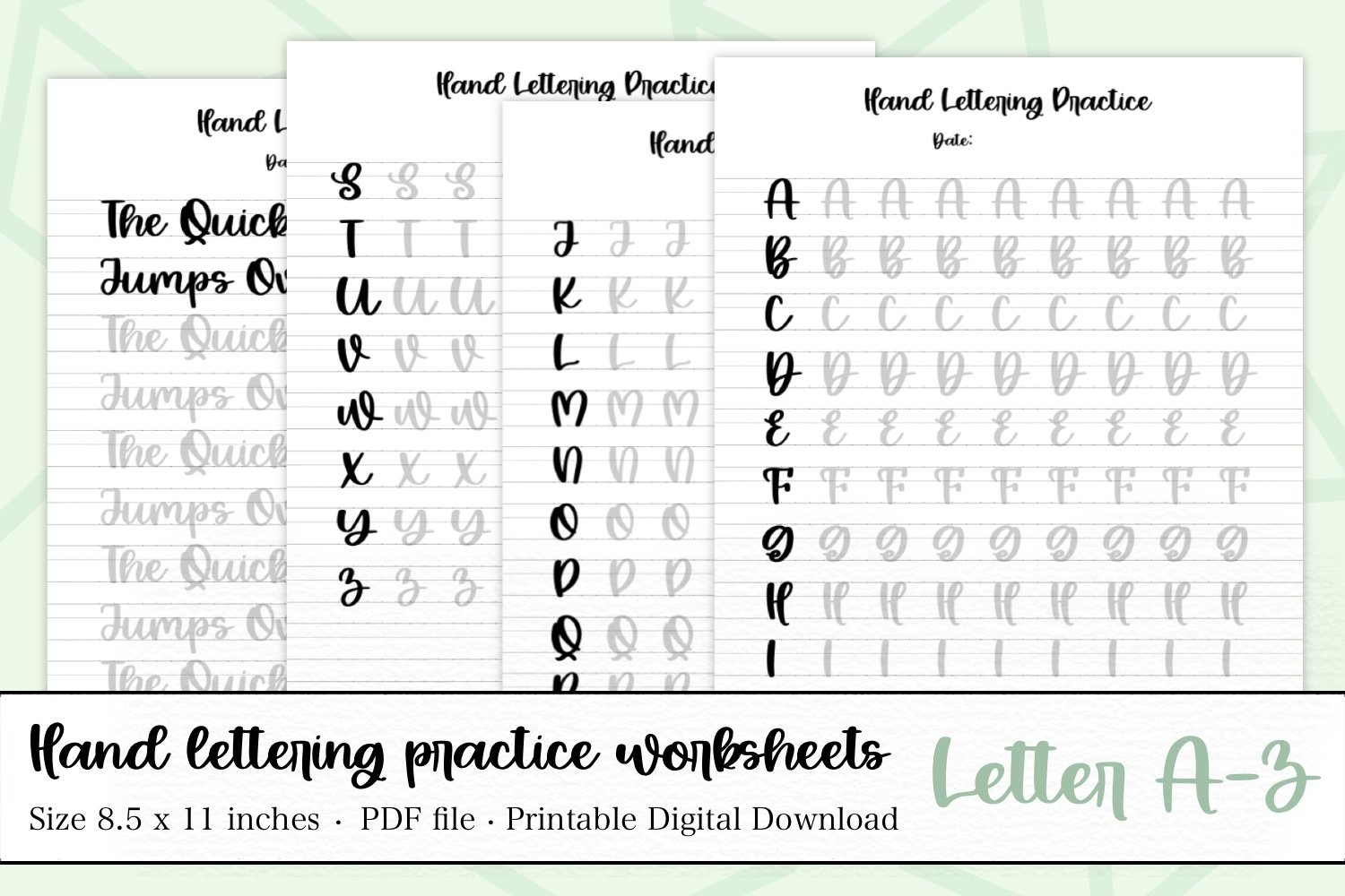Calligraphy Alphabet Practice Sheets Pdf