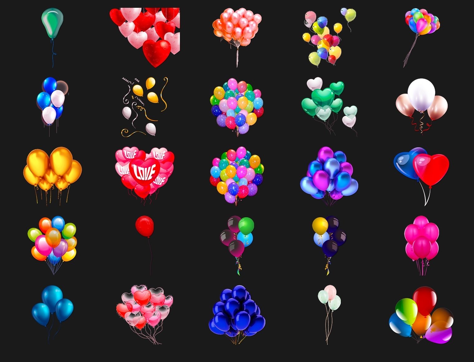 200 BALLOONS PNG PHOTOSHOP OVERLAYS, BACKGROUNDS, BACKDROPS (531915 ...