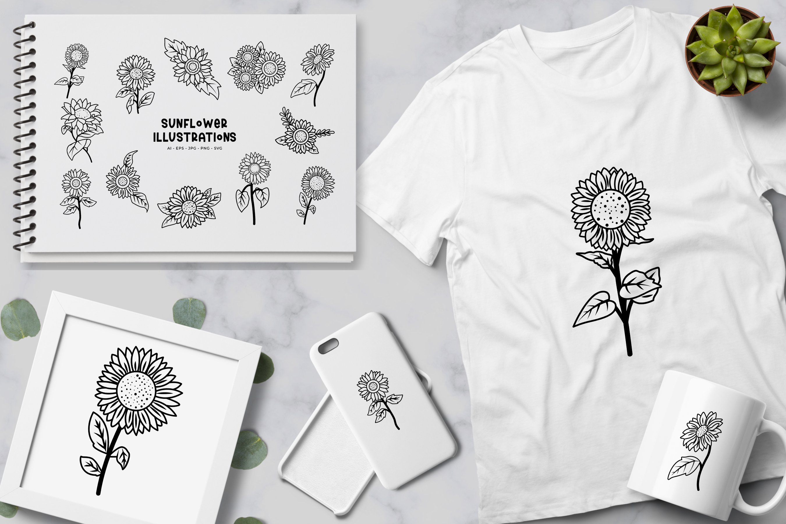 Sunflower illustrations