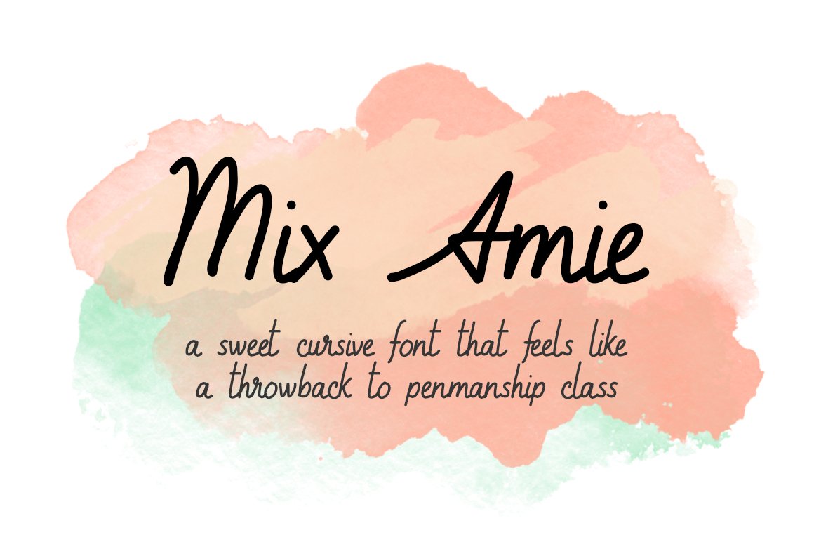 Amie - a sweet, handwritten, cursive font (67711) | Monoline | Font Bundles