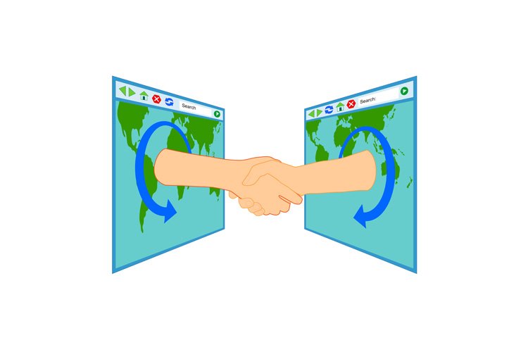 Internet Handshake Over Window (333191) | Icons | Design Bundles