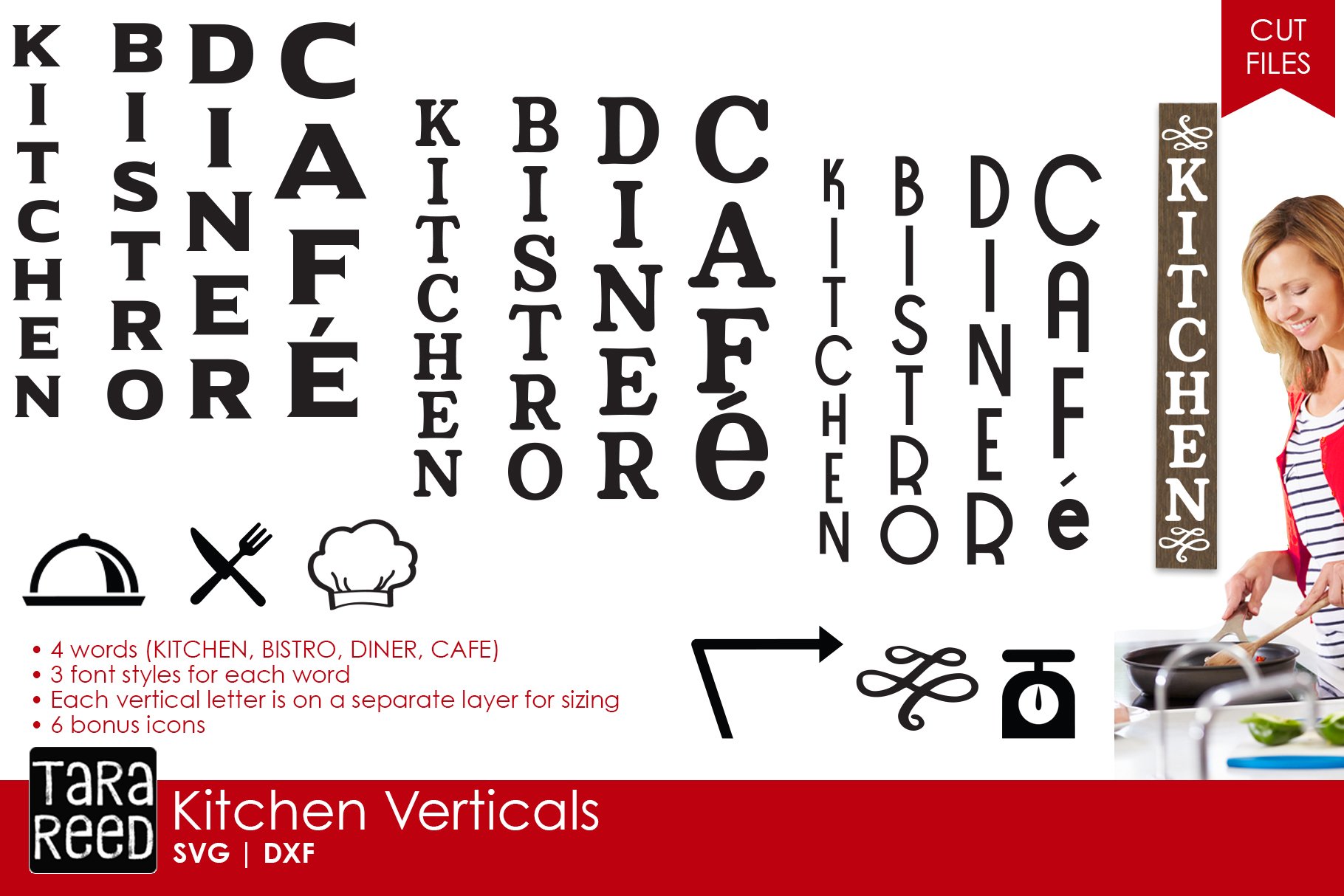 Kitchen Vertical Sign Bundle (130753) | SVGs | Design Bundles