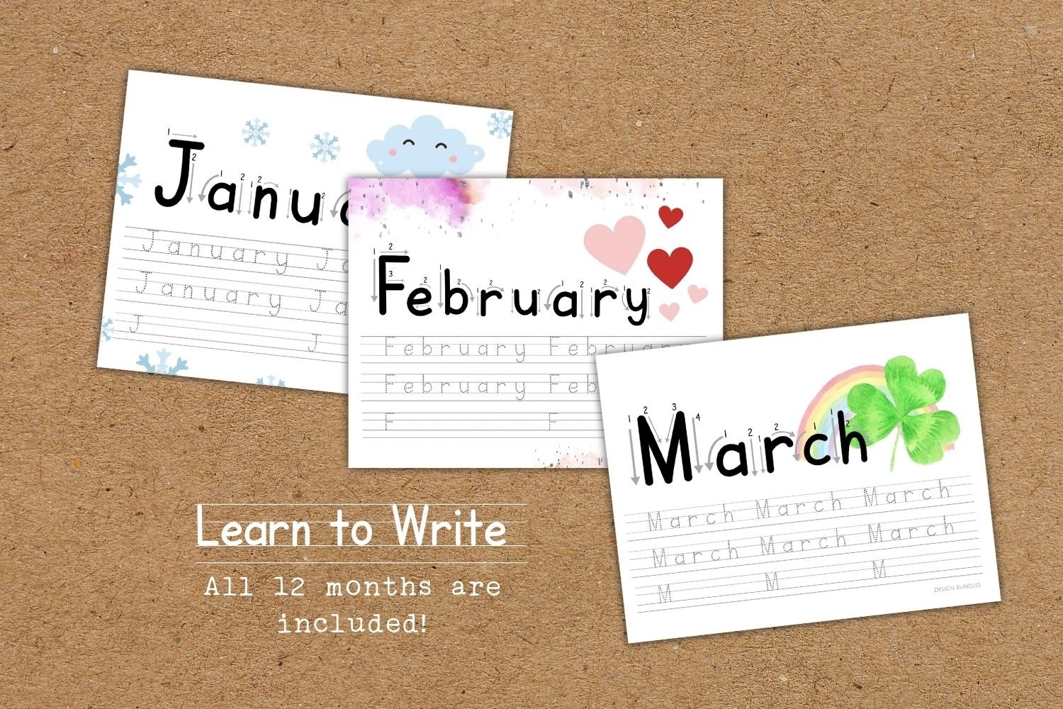 Learn to Write Months of the Year Educational Worksheets