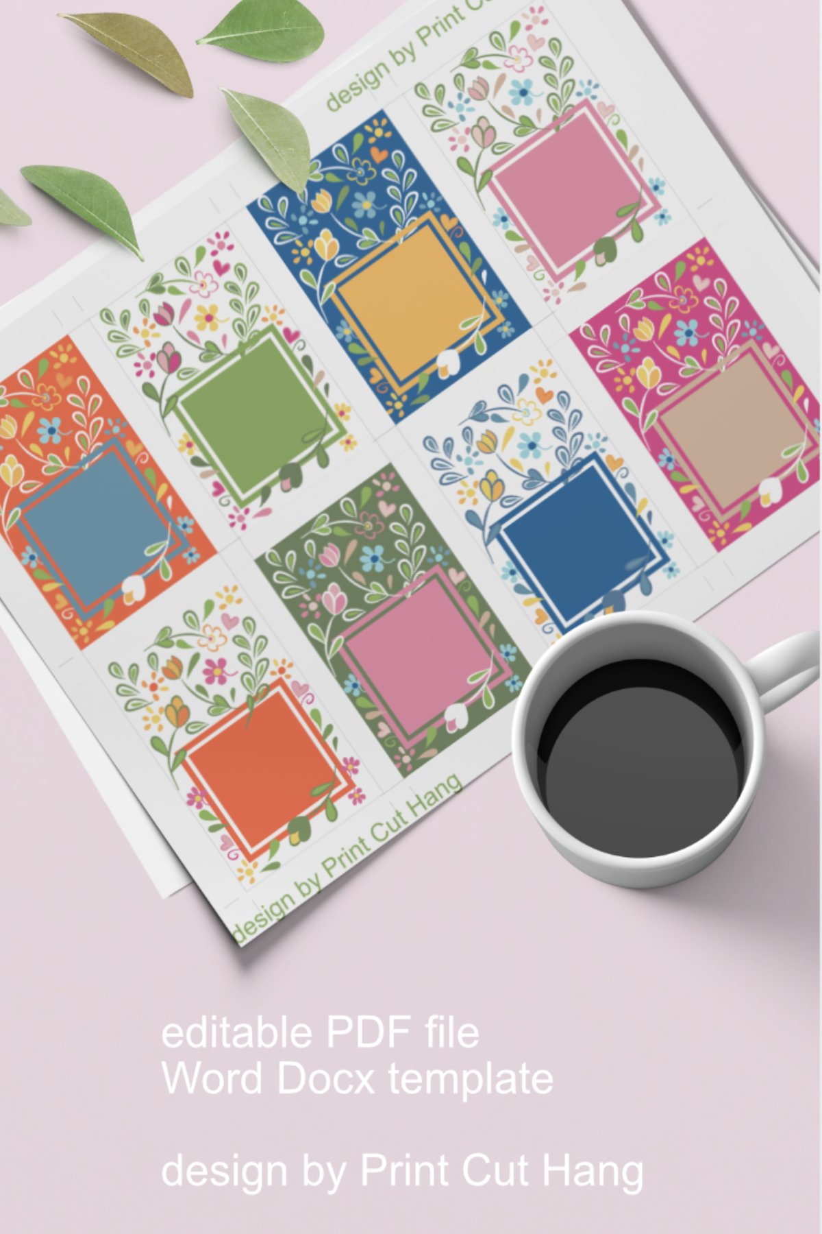 Winter Festive Floral Gift Tags Editable PDF Word Templates