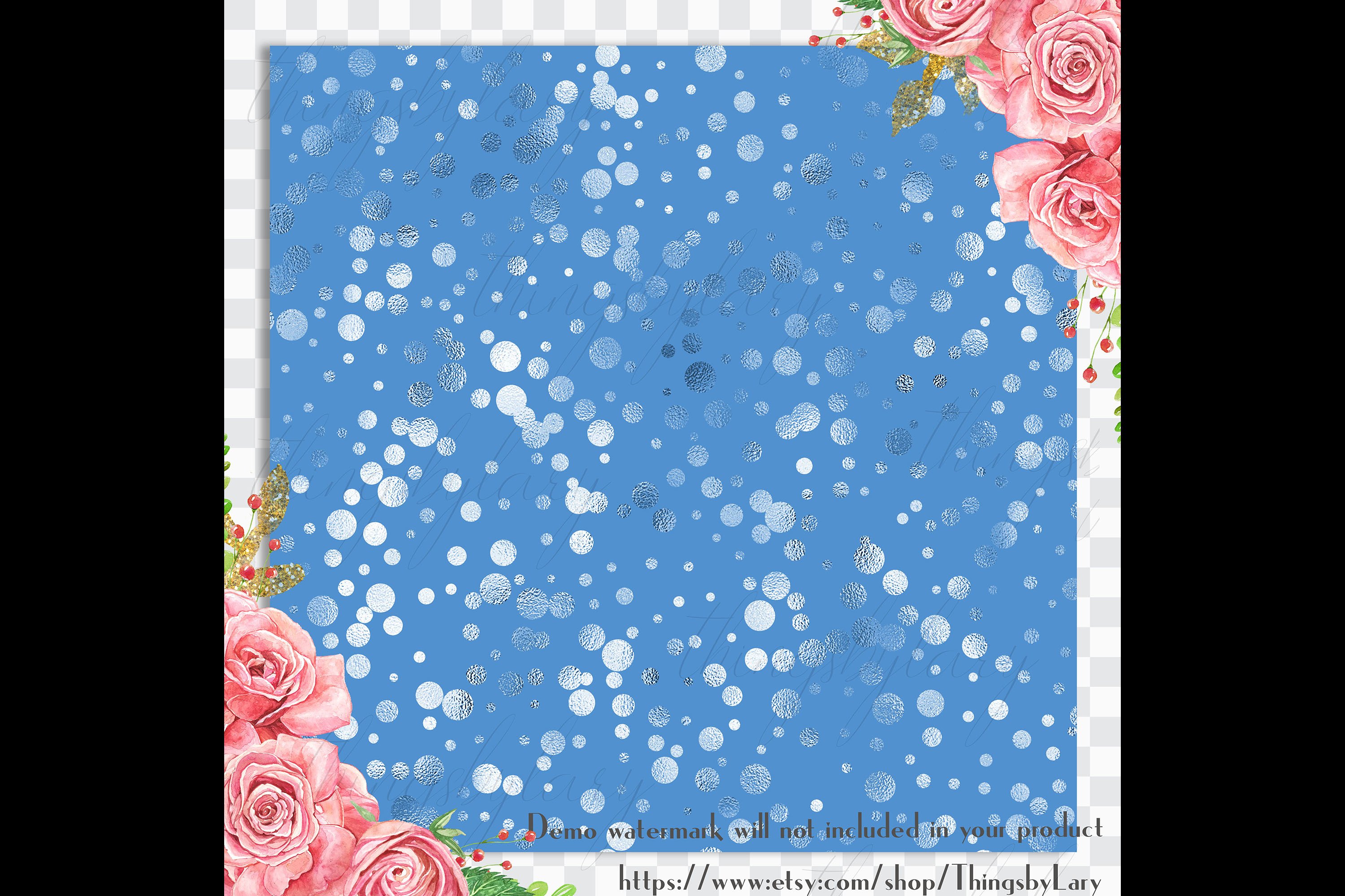 100 Seamless Color Metallic Foil Confetti Digital Papers (245413 ...