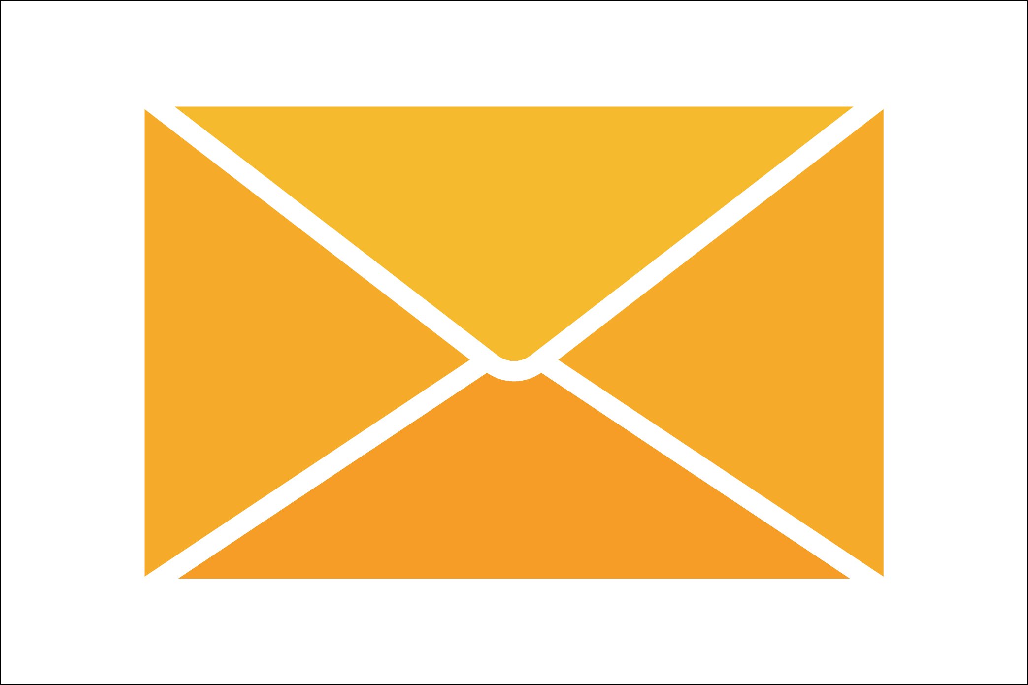 Yellow mail envelope. Flat envelope icon.