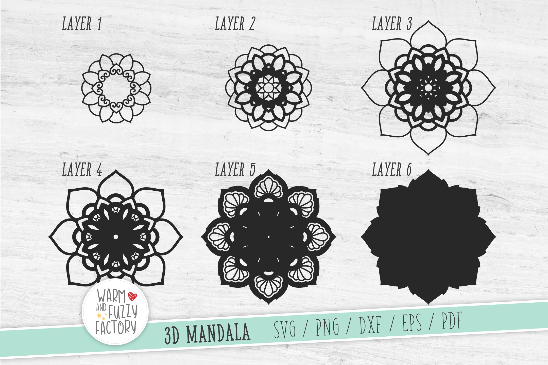 3D Mandala SVG 3D Layered Mandala SVG CUT FILE 543548 Paper 