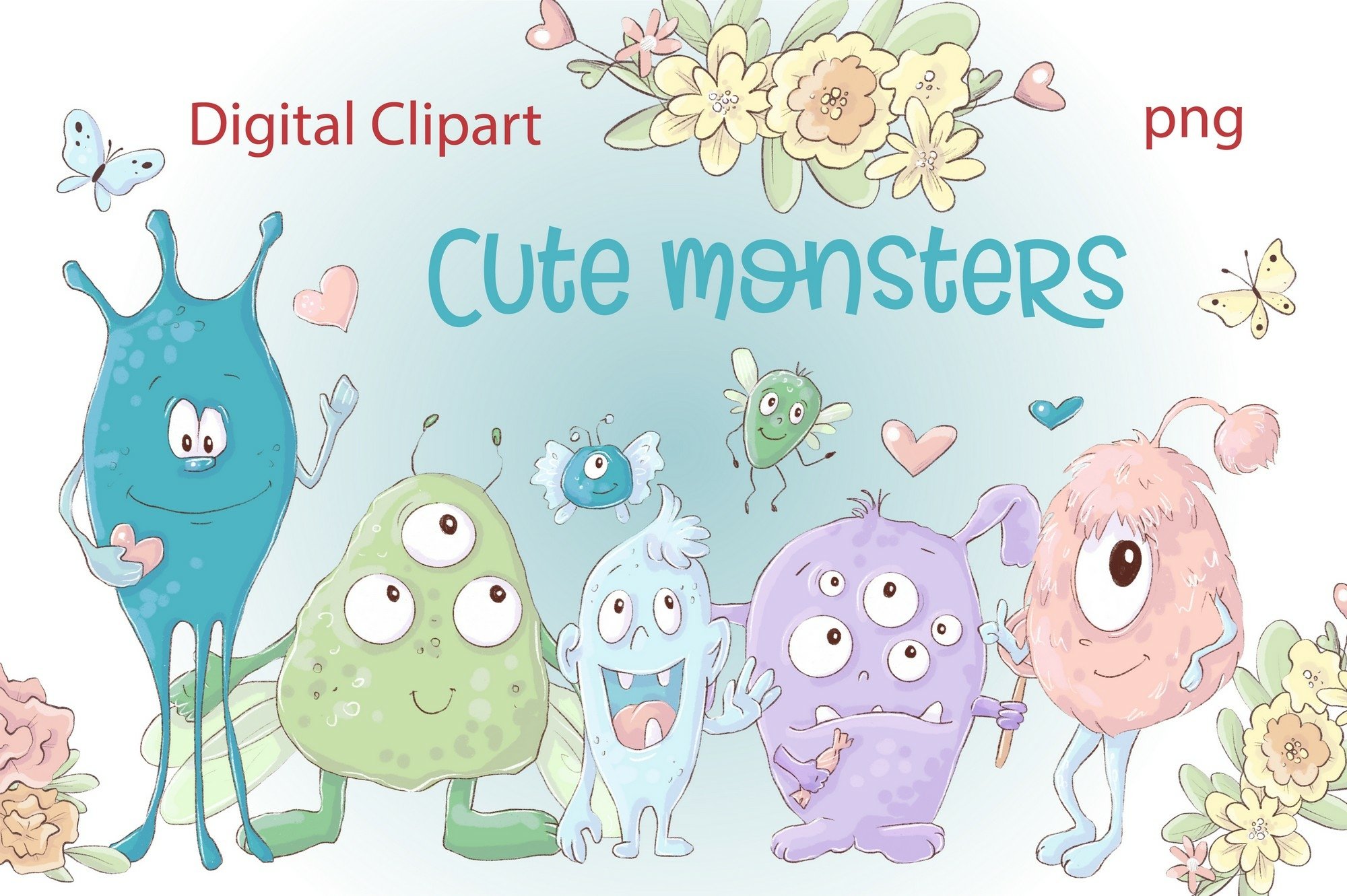 Clipart Cartoon Cute Monsters