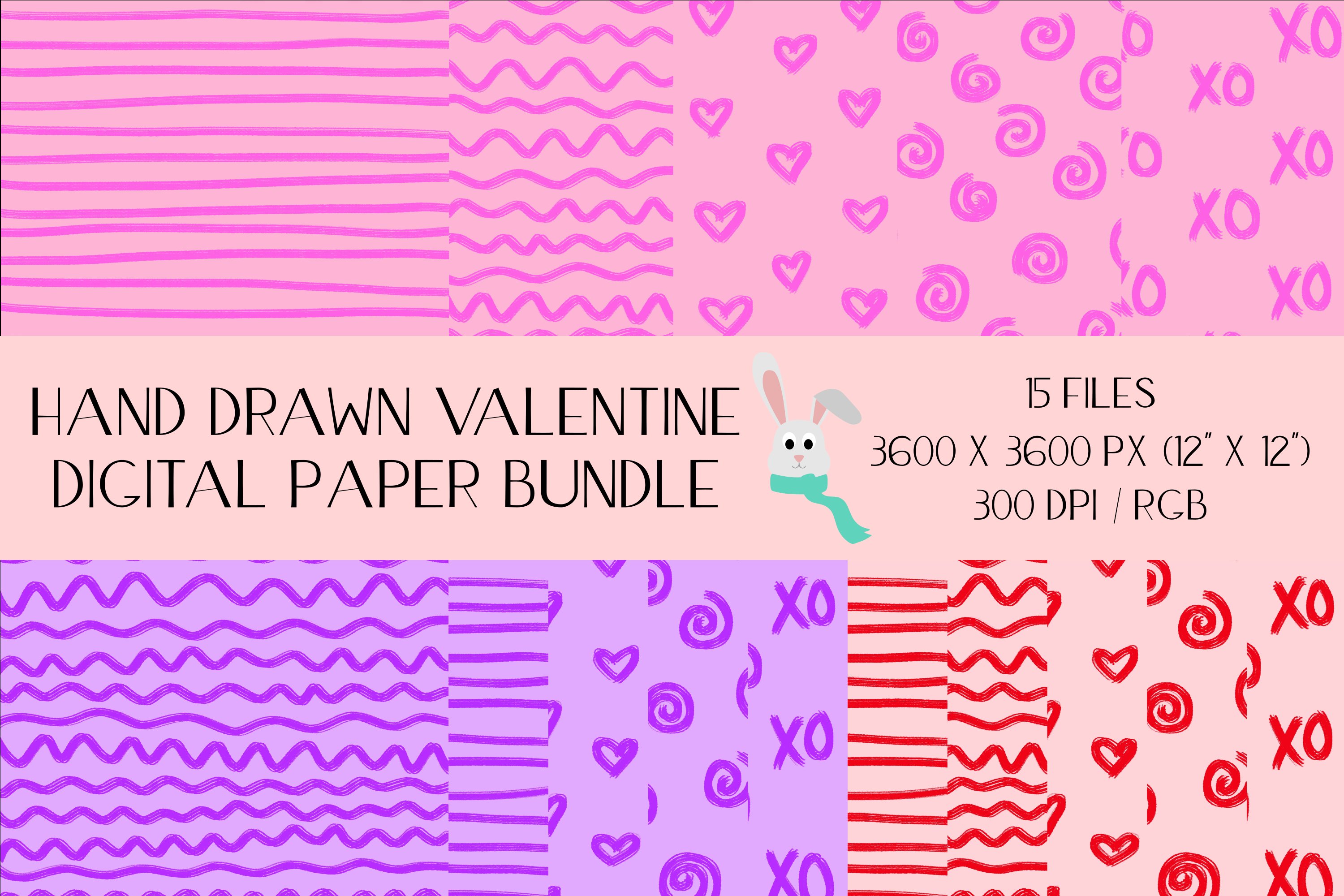 Valentine's Day Digital Paper Bundle for Sublimation (1185269 ...