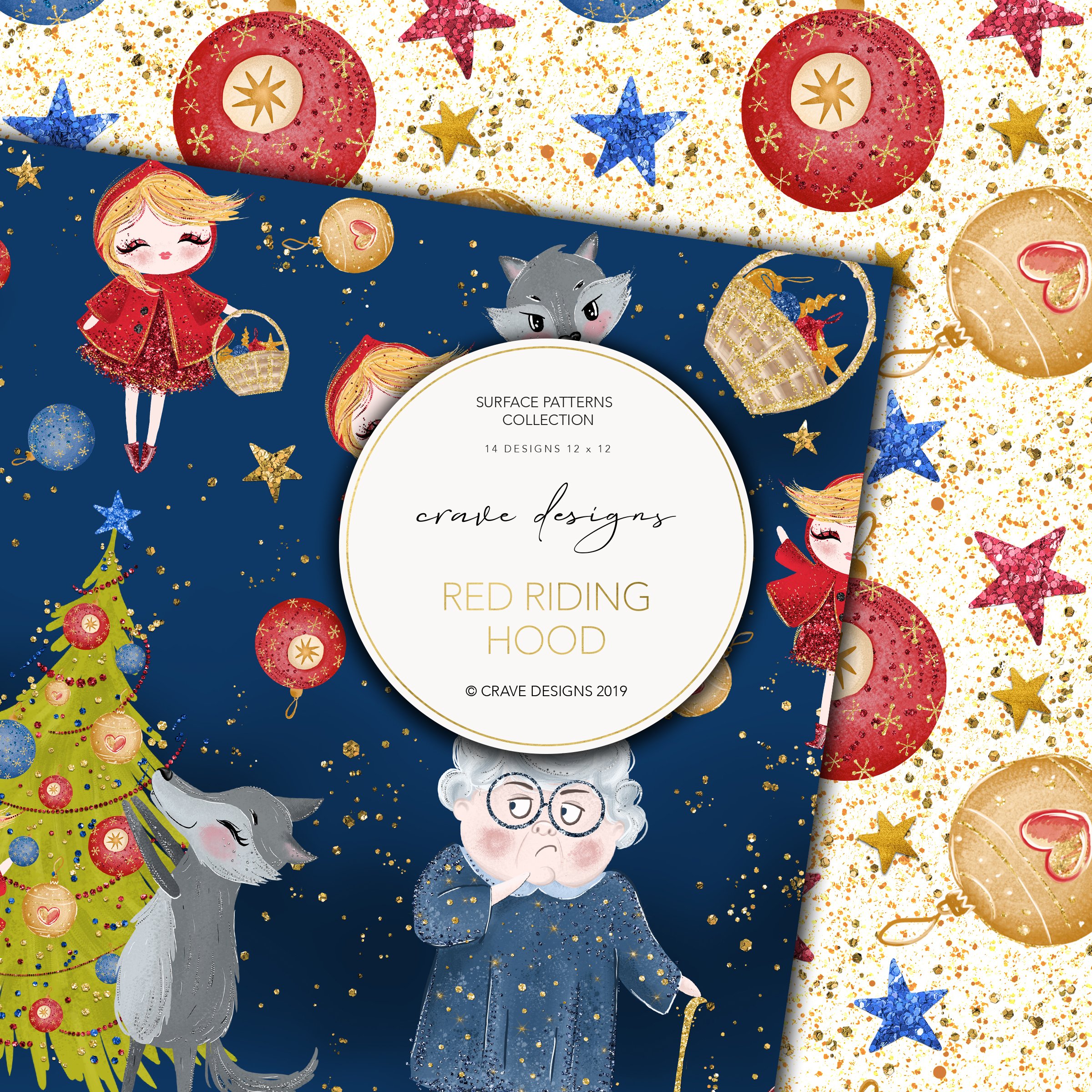 Red Riding Hood Patterns (513017) | Patterns | Design Bundles