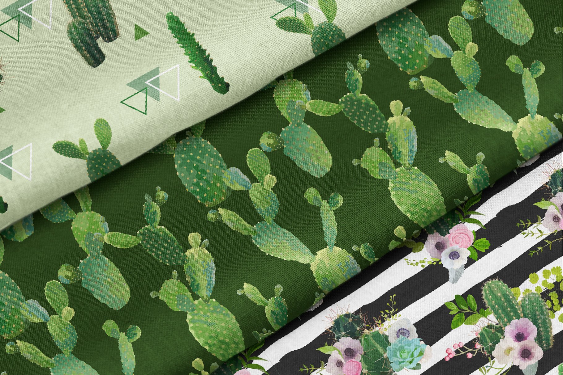 Cactus Floral Backgrounds (513443) | Patterns | Design Bundles