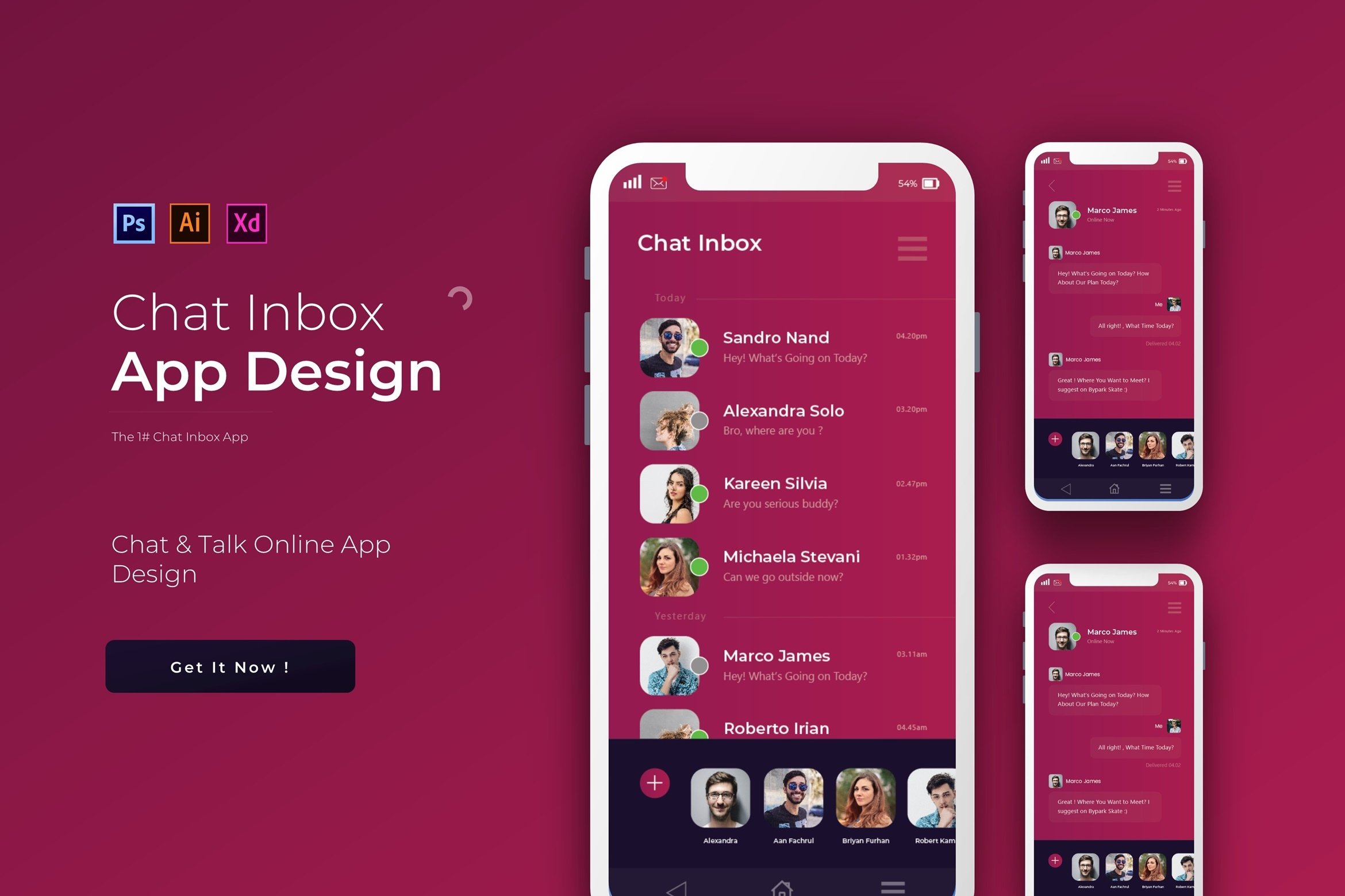 ChatInbox | App Template (800376) | Customizable Templates | Design Bundles