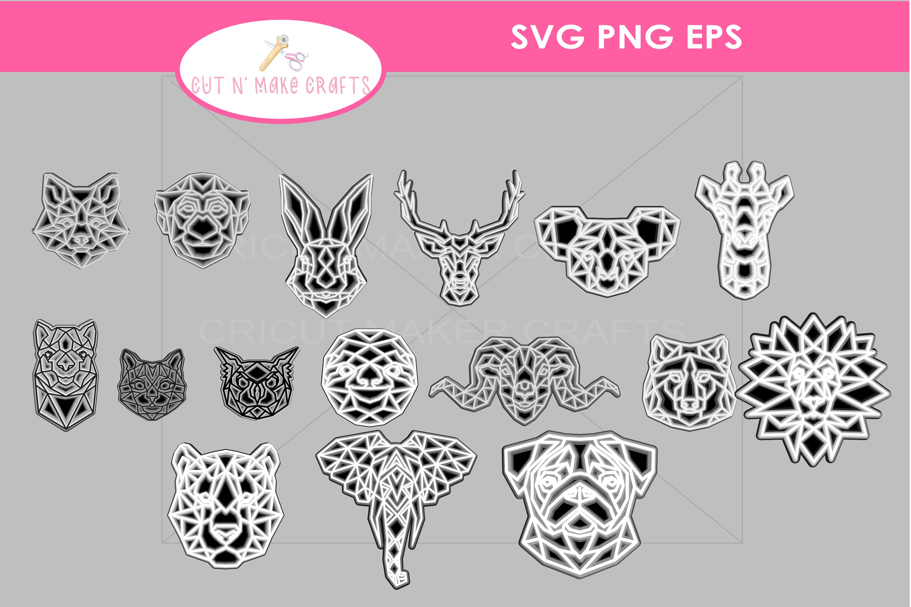 16 Animals 3D Multilayered Animals SVG Cut File Bundle (1060274 ...