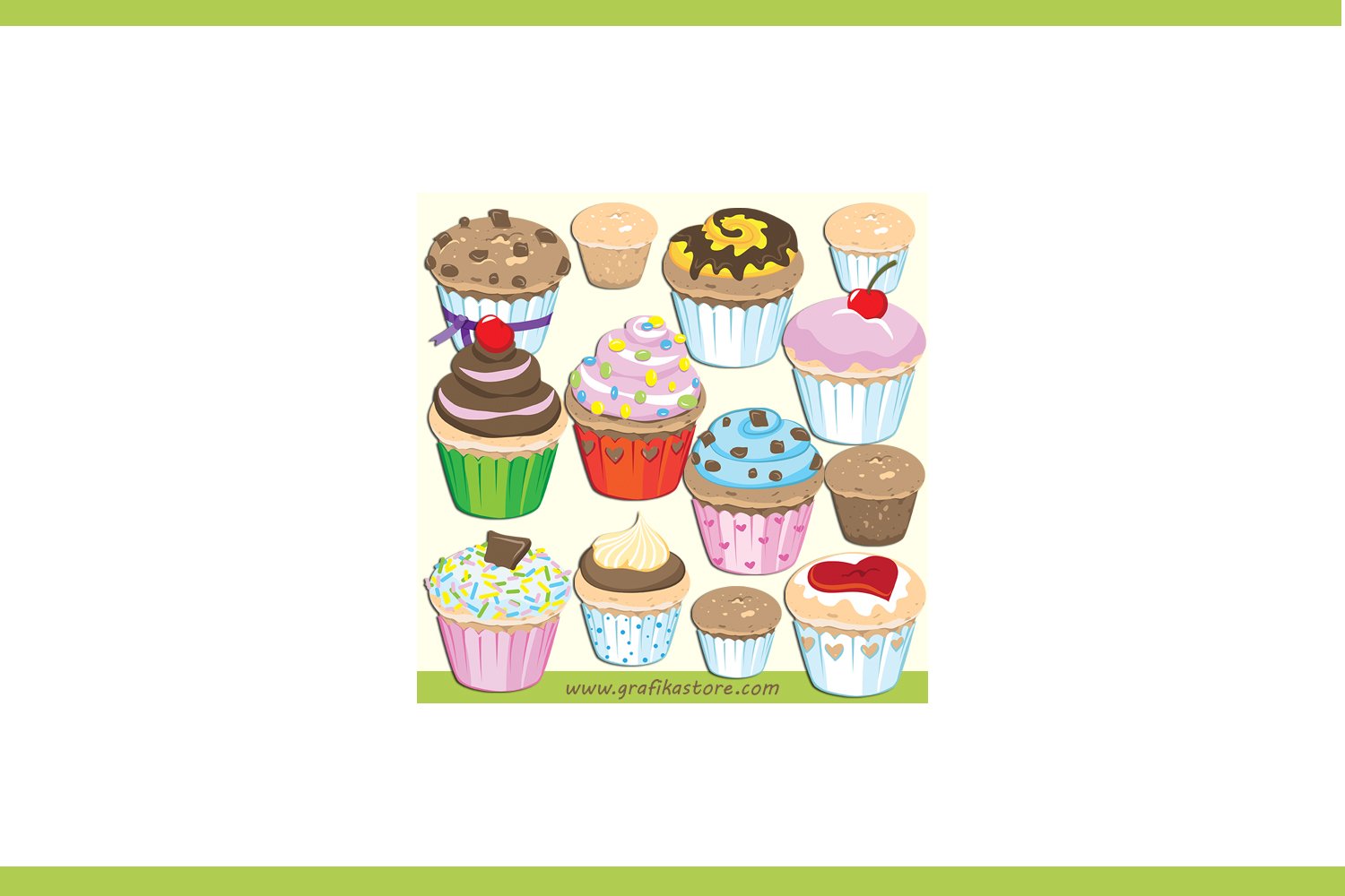 Cupcake clipart (66595) | Illustrations | Design Bundles