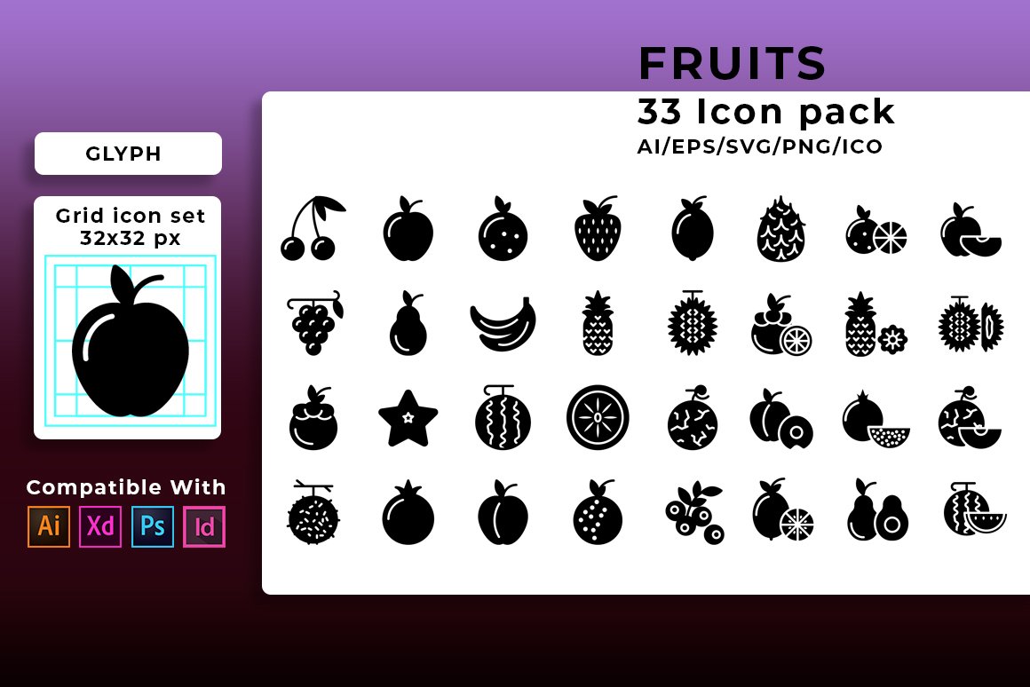 99 Icon Fruits (555202) | Icons | Design Bundles