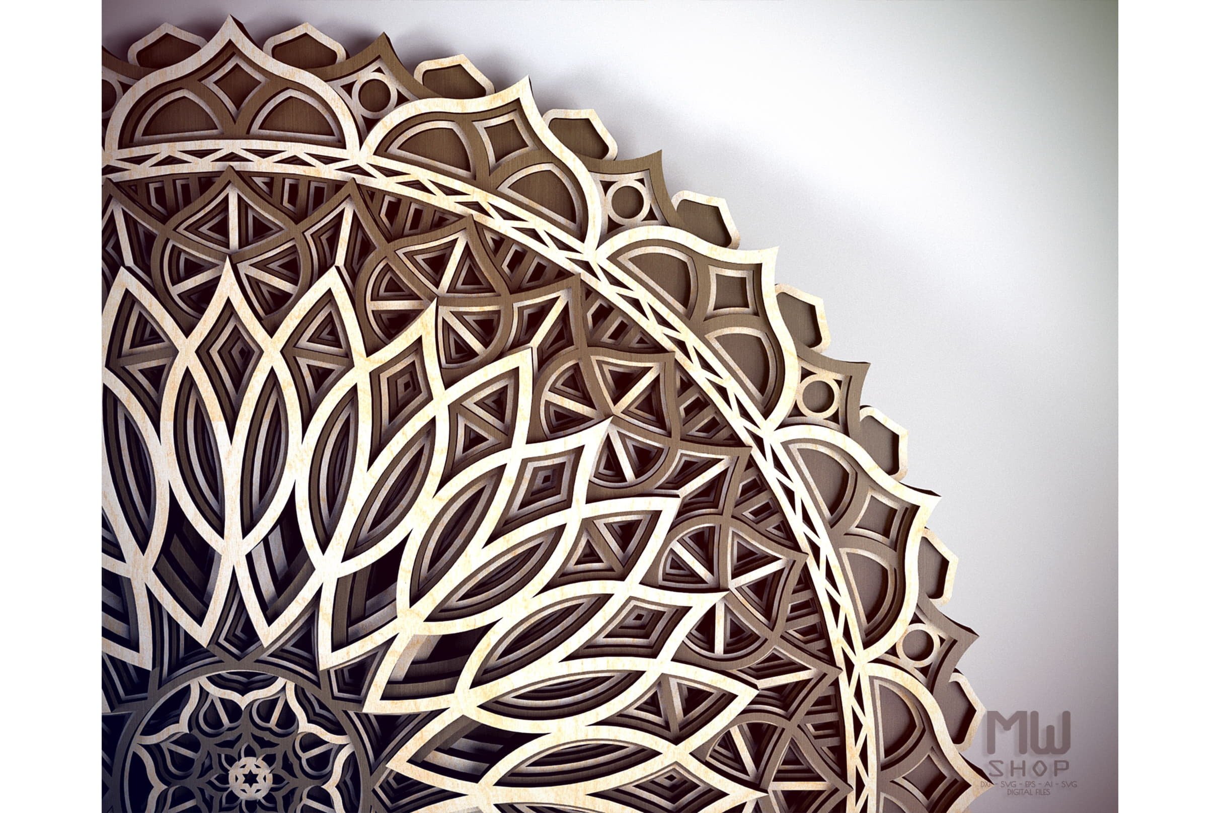 M16 - Wall Art Multilayer Mandala Pattern for Laser Cut (578822 ...