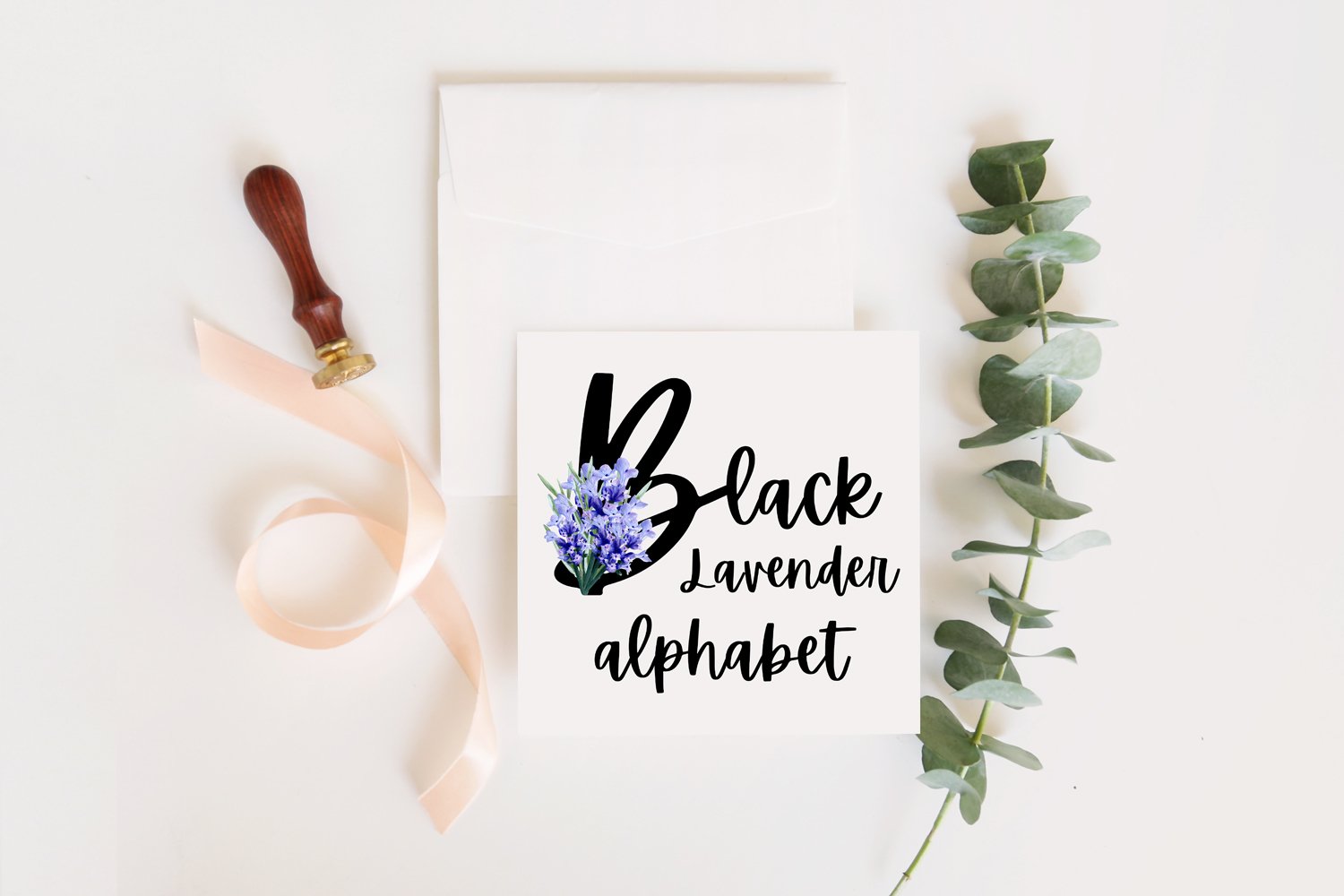 Black lavender alphabet and numbers (629374) | Illustrations | Design ...