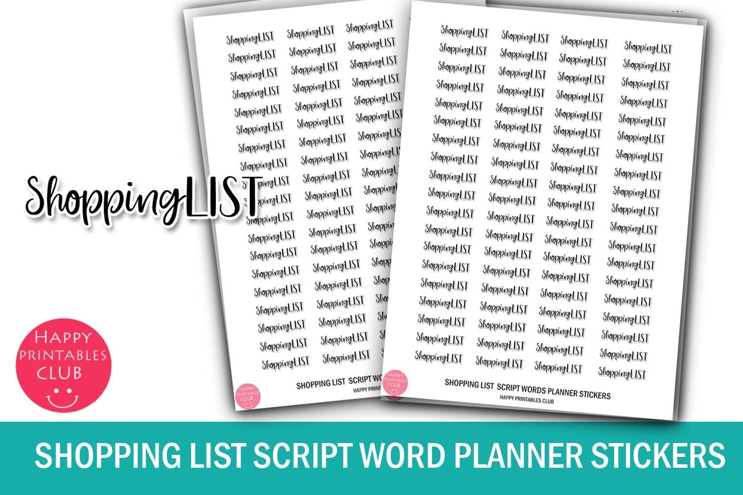 Shopping List Script Words Planner Stickers- Shopping List (475178 ...