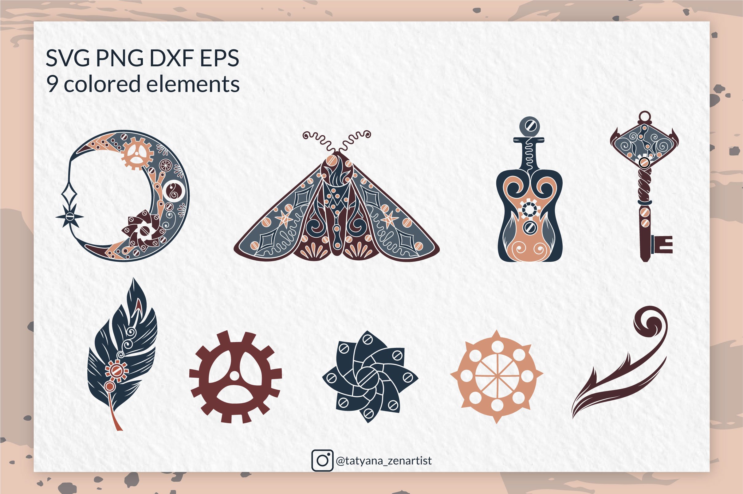 Mystical Steampunk Symbol, Steampunk SVG Bundle vol.1 (918606) | Cut ...