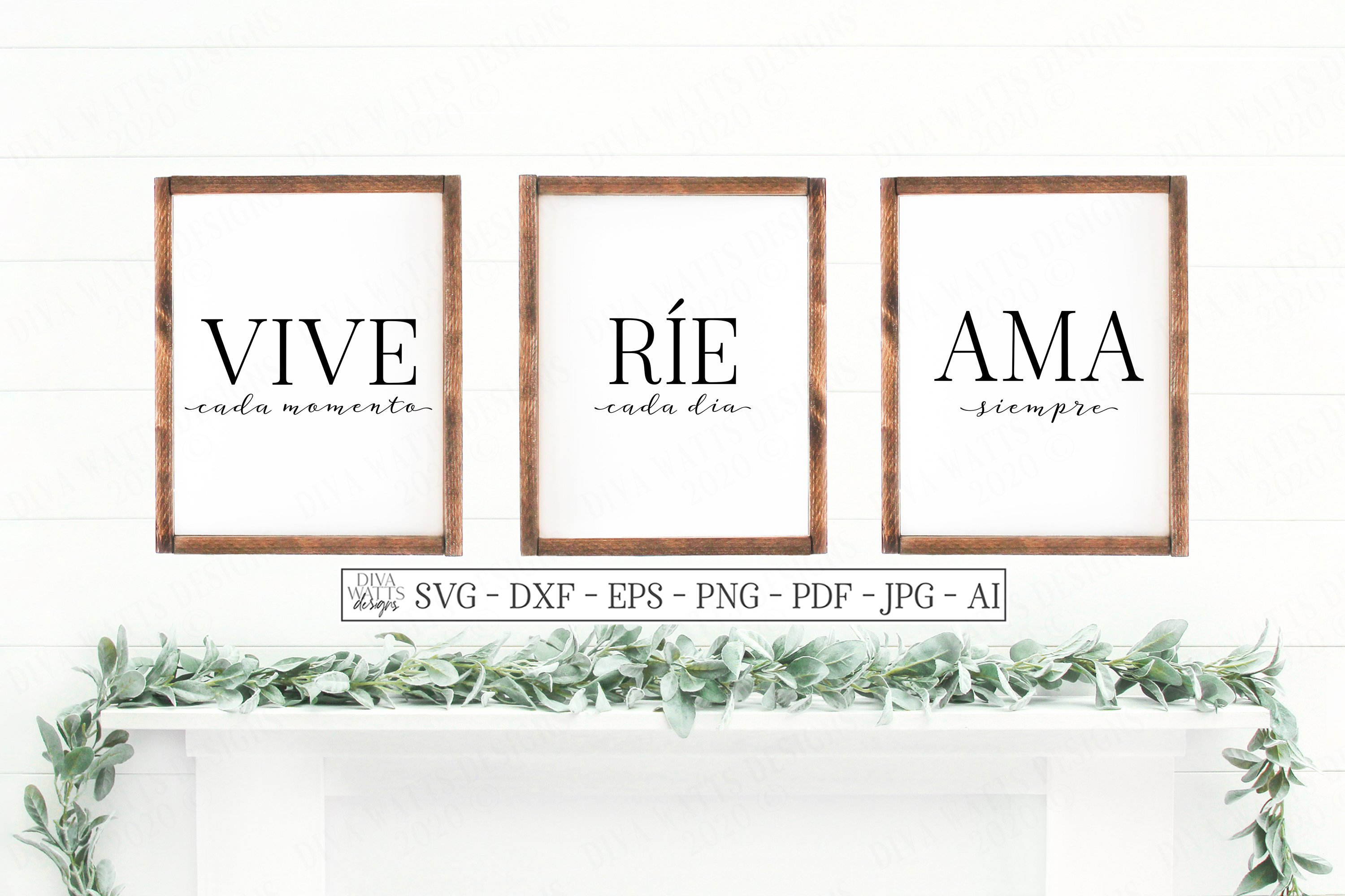 Vive Cada Momento Rie Cada Dia Ama Siempre - Spanish SVG Set (564094 ...