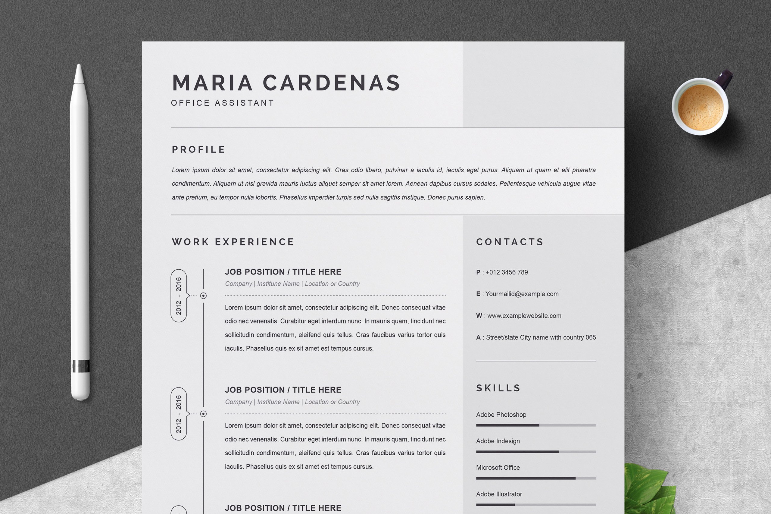 One Page Professional Resume Template (538667) | Resume Templates ...