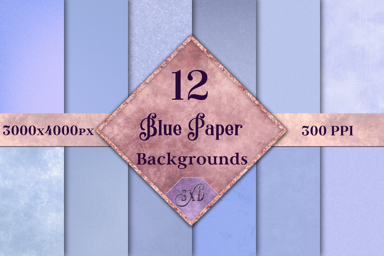 Blue Paper Backgrounds - 12 Image Textures Set (137882) | Backgrounds ...