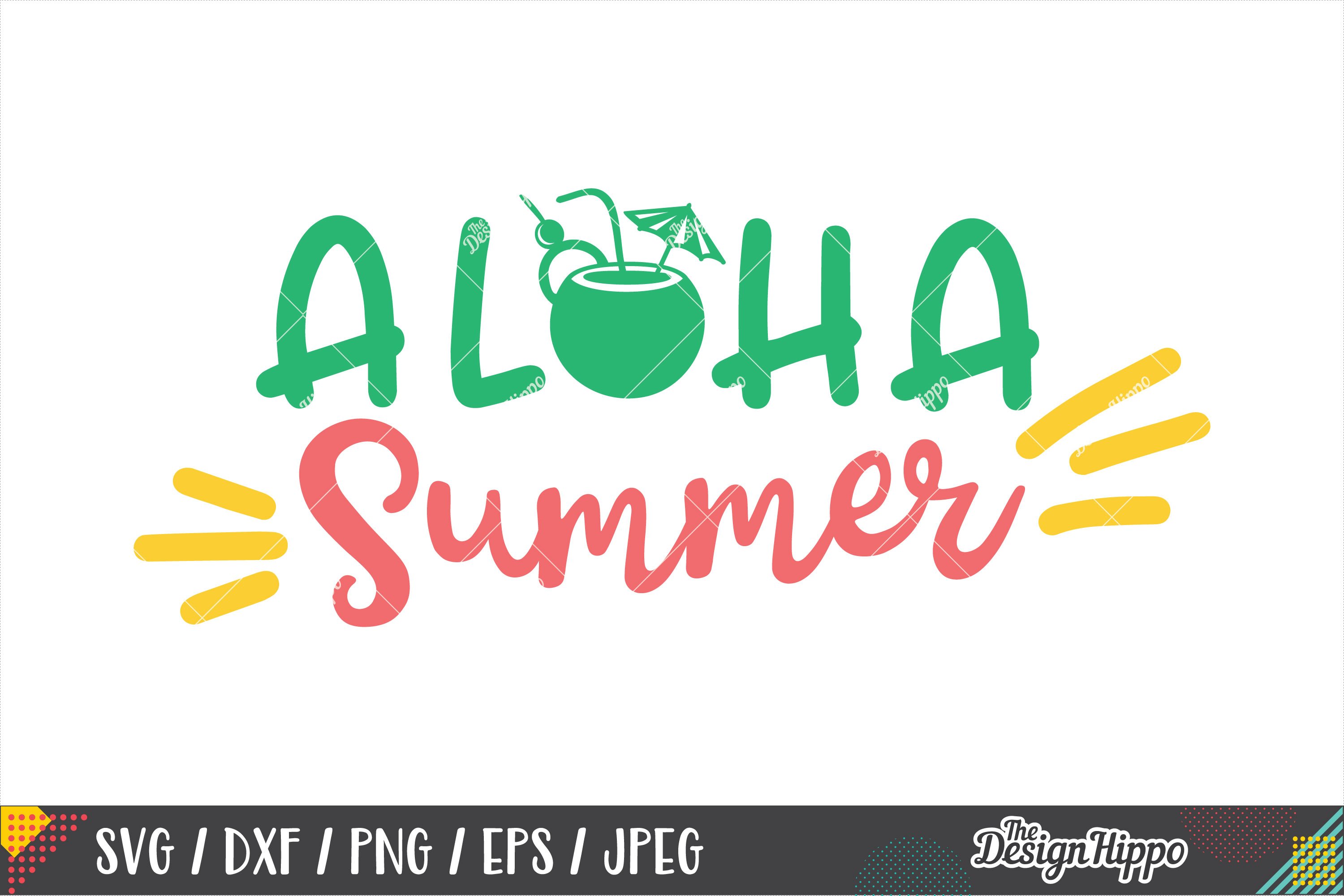 Aloha Summer Bundle of 4 Cute SVG DXF PNG EPS Cutting Files (237049 ...