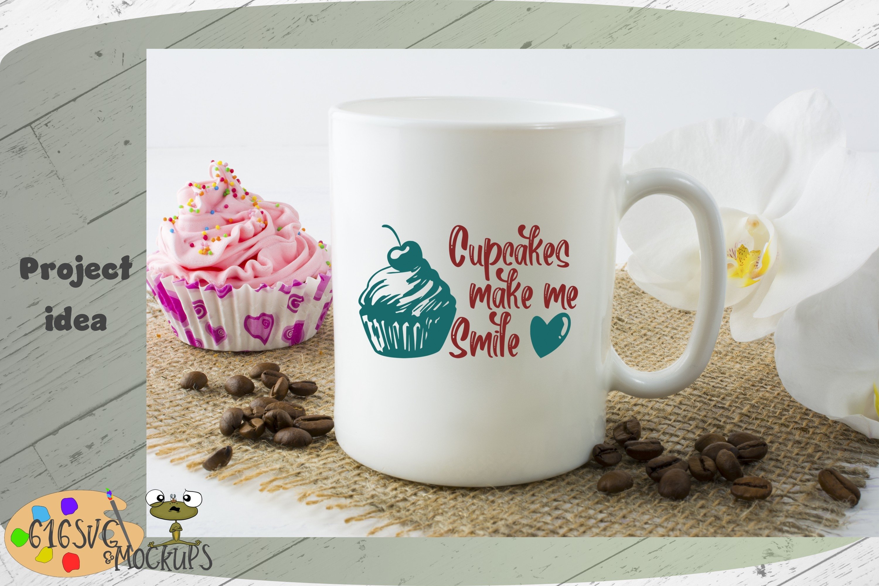 Cupcakes Make Me Smile SVG (272834) | SVGs | Design Bundles