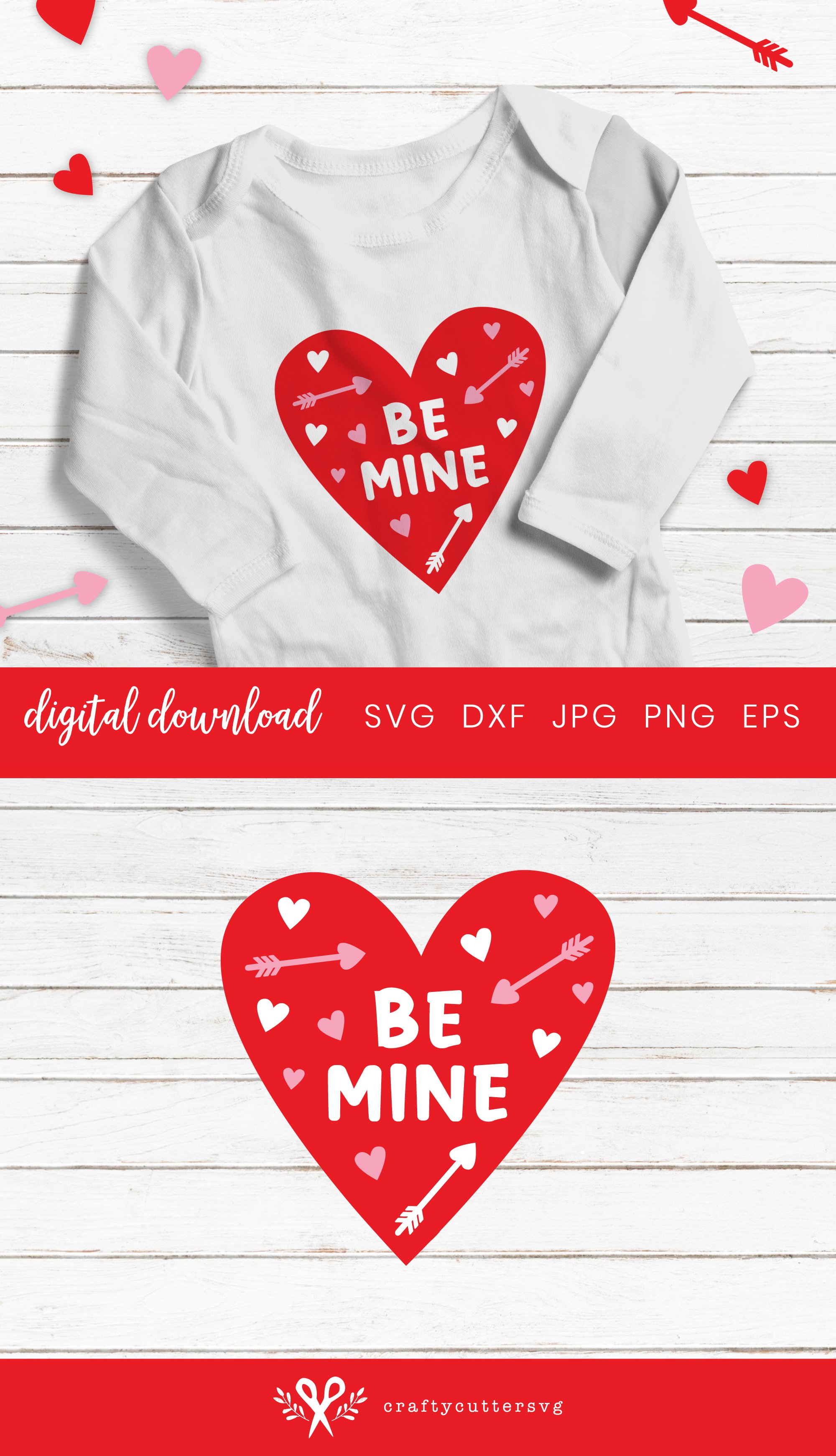 Be Mine Svg Love Heart Arrow Valentine's Day Svg Cut File (416743 ...