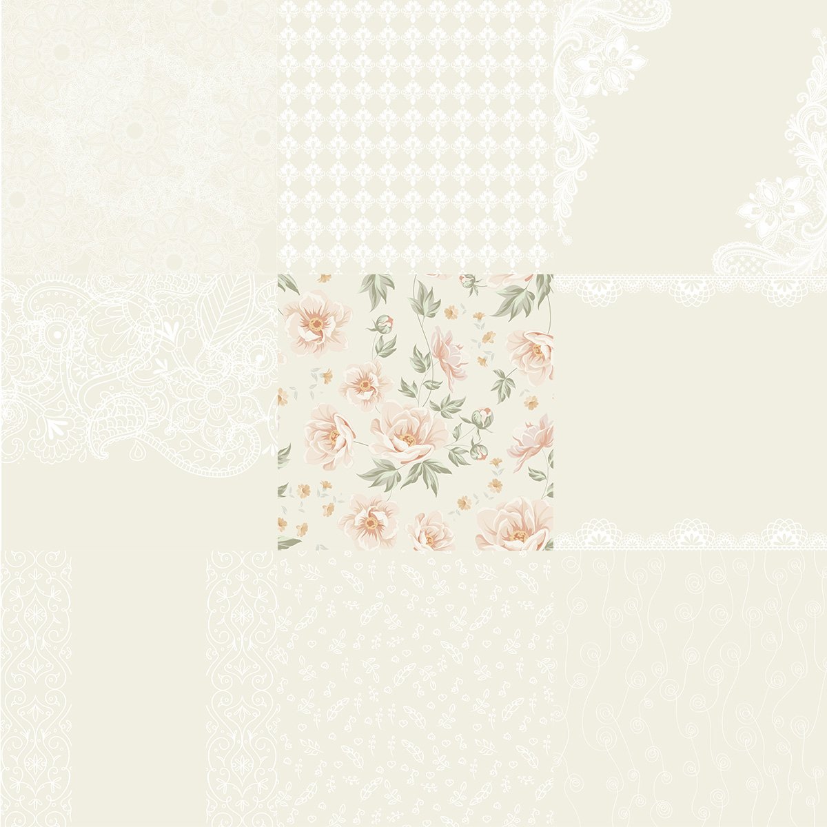 White wedding digital paper wedding pattern wedding invitation damask ...