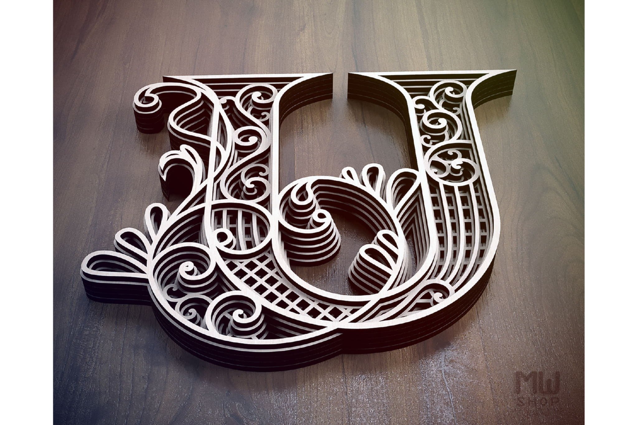 Layered Letter U, Layered letters SVG, Multilayer Letters (578922 ...