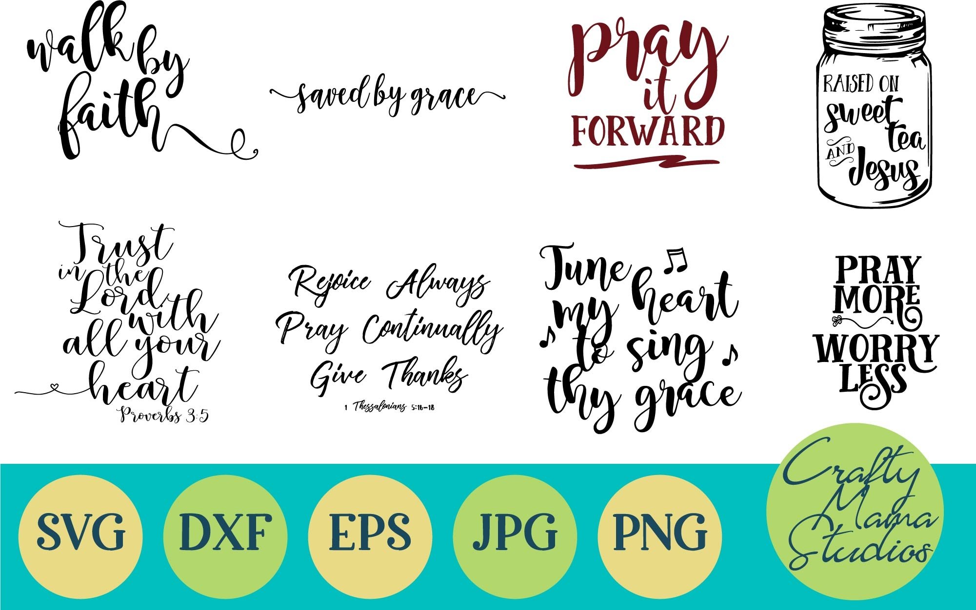 Scripture Bundle Svg, Christian Svg, Bible Verse Svg, Jesus (707833 ...