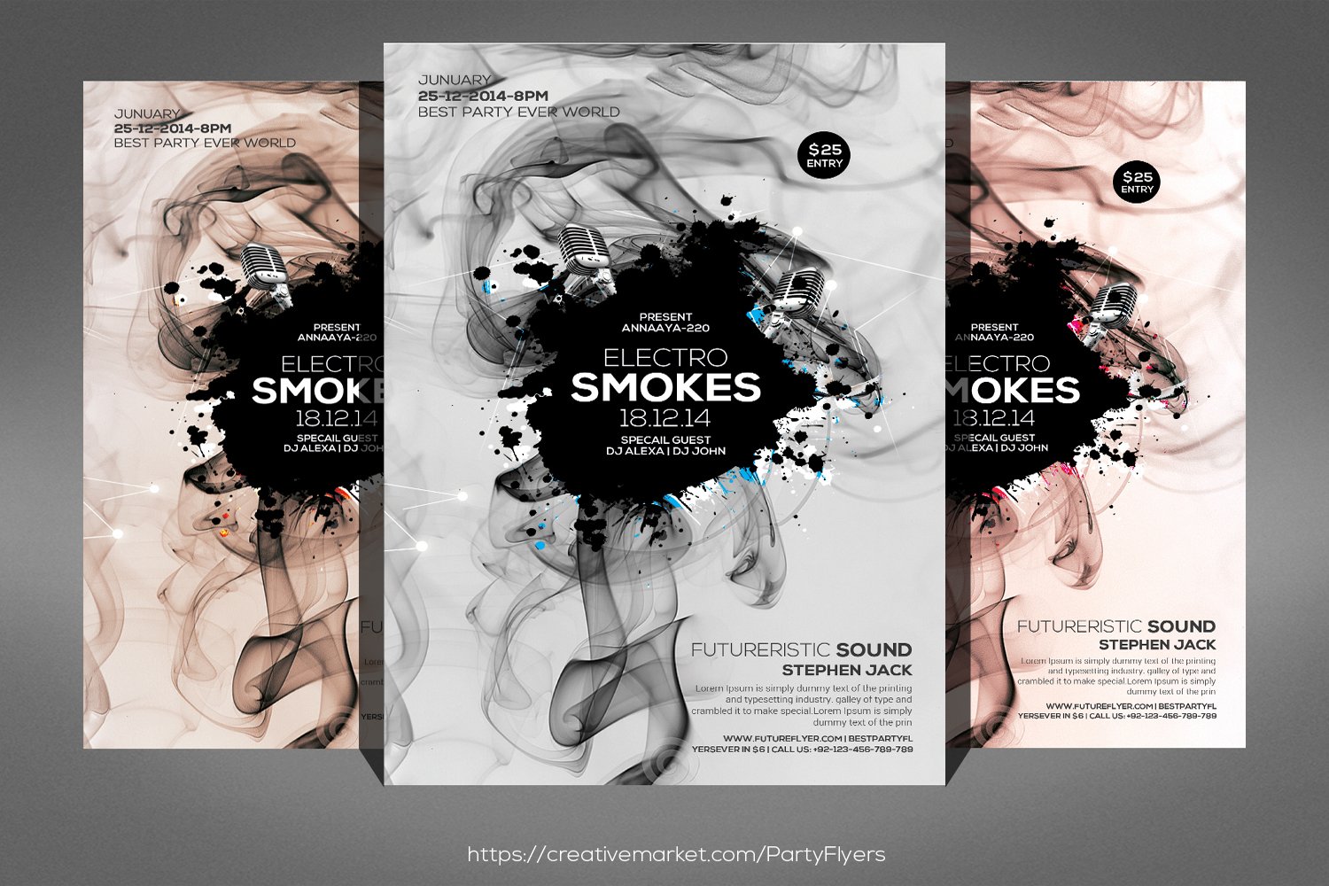 Smoke Night Party Flyer (150374) | Flyers | Design Bundles