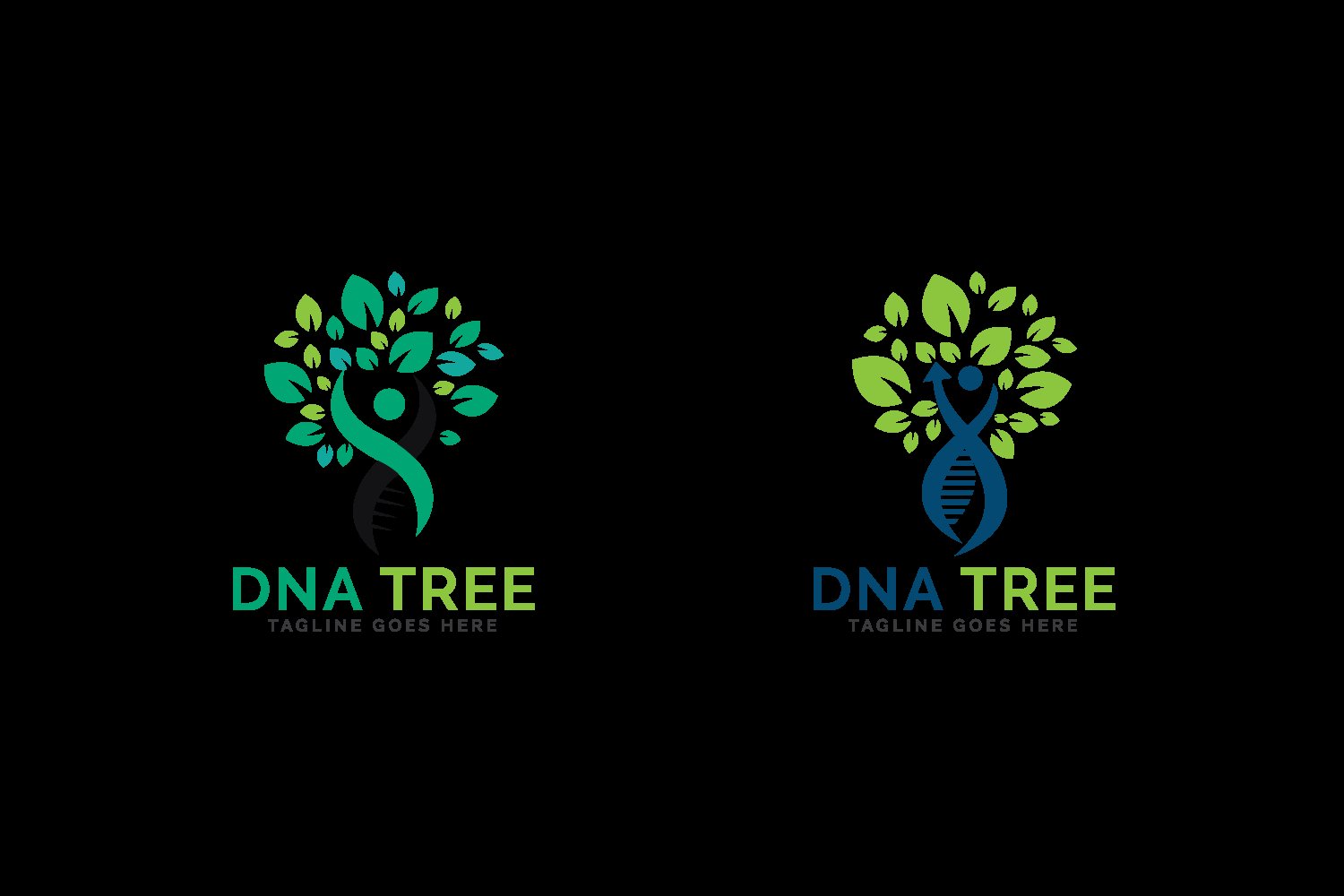DNA Tree logo. Human nature DNA and genetic logo design. (174491 ...