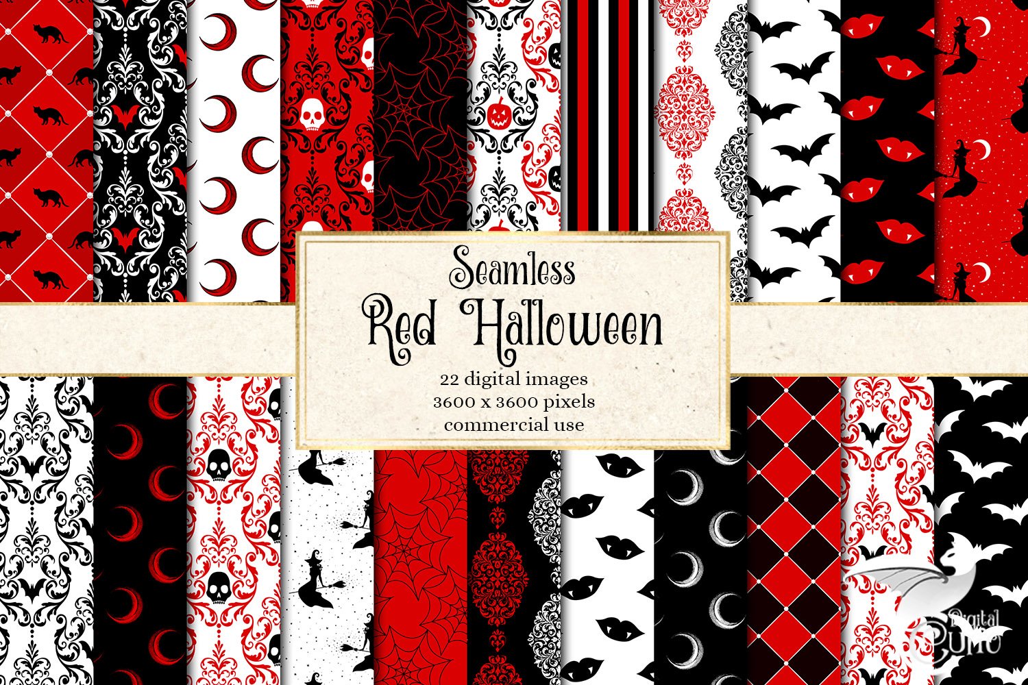 Red Halloween Digital Paper