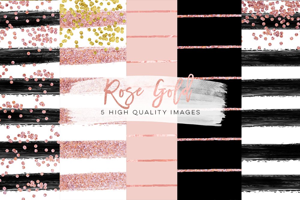 black and rose gold paper, Rose Gold and Black Digital Paper, back rose ...
