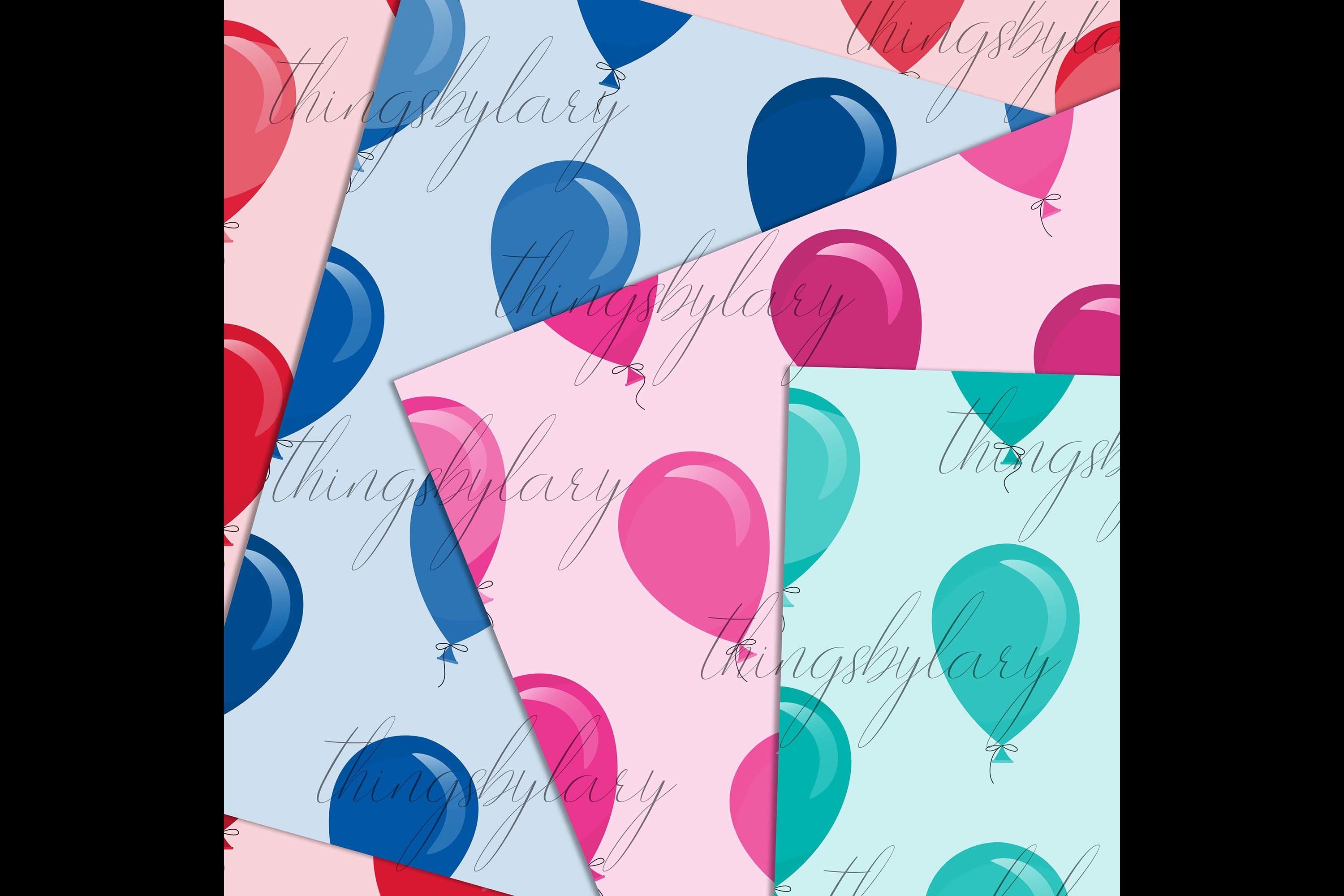100 Seamless Balloon Pattern Kid Birthday Digital Papers (212003 ...