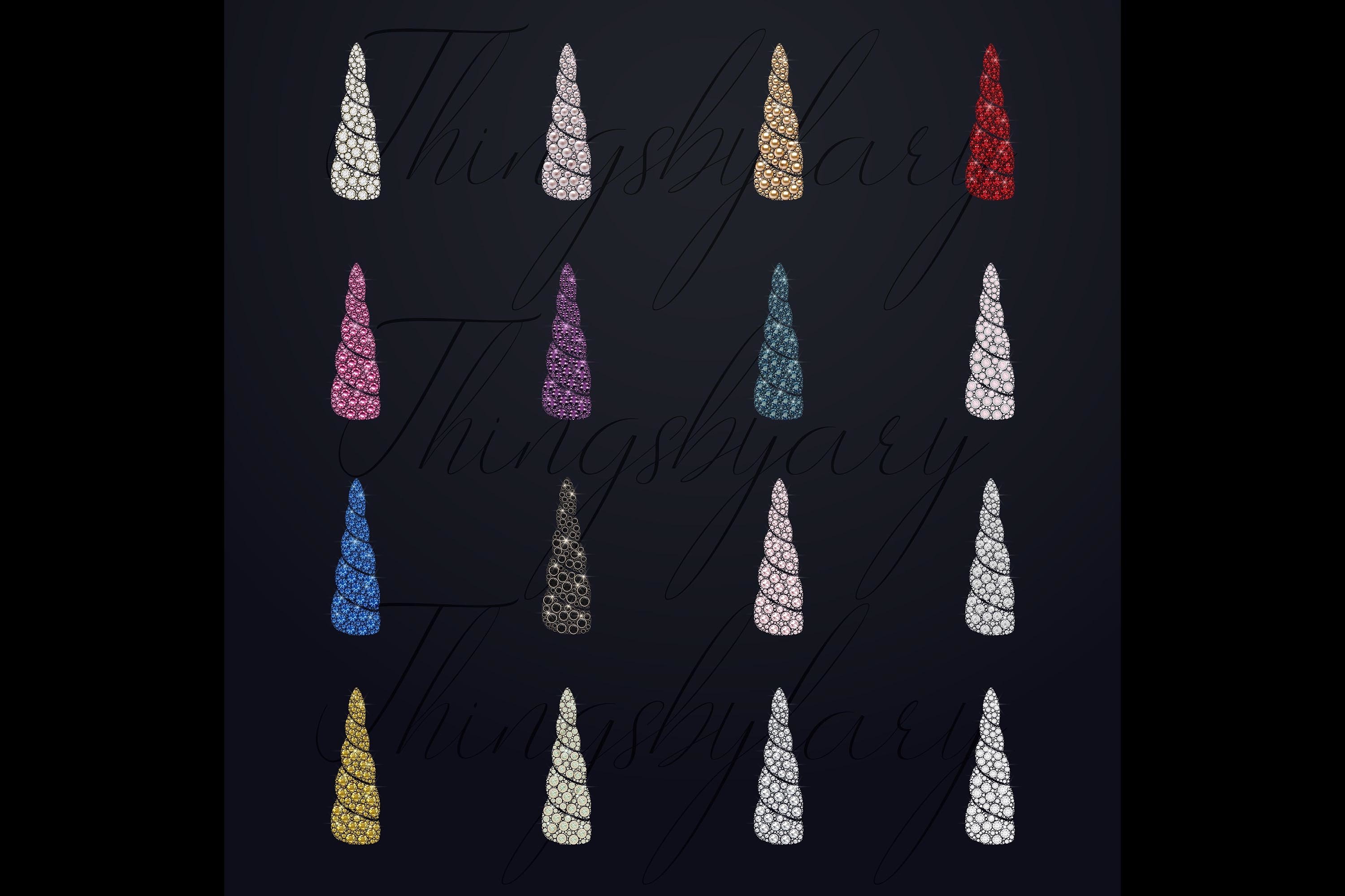 32 Diamond Pearl Rhinestone Magic Unicorn Horn Digital Image (274547 ...