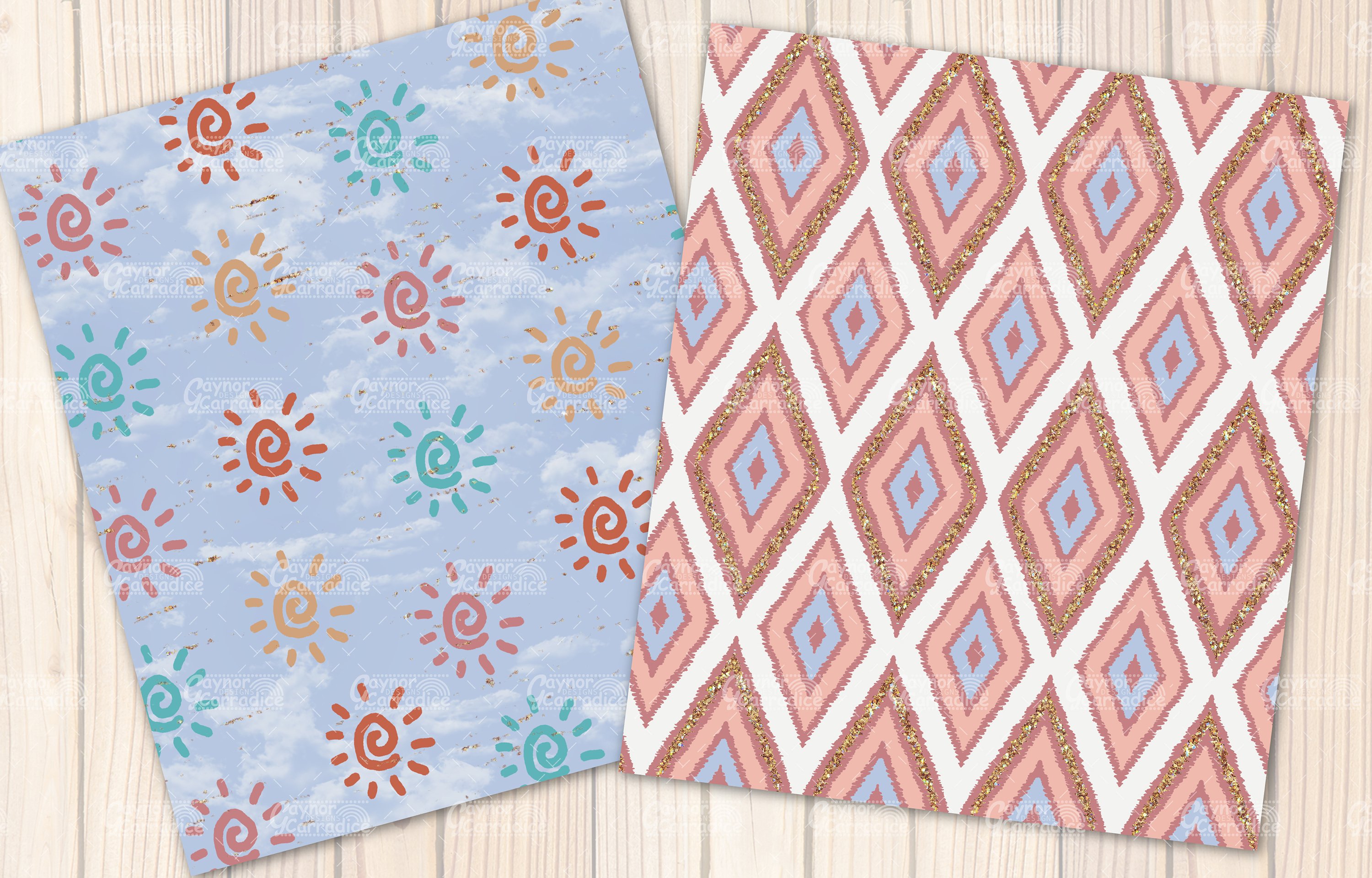 Boho Beach - Seamless pattern bundle (542861) | Backgrounds | Design ...