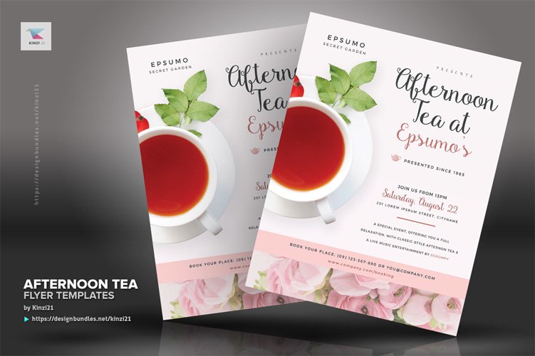 Afternoon Tea Flyer Templates (317719) | Flyers | Design Bundles