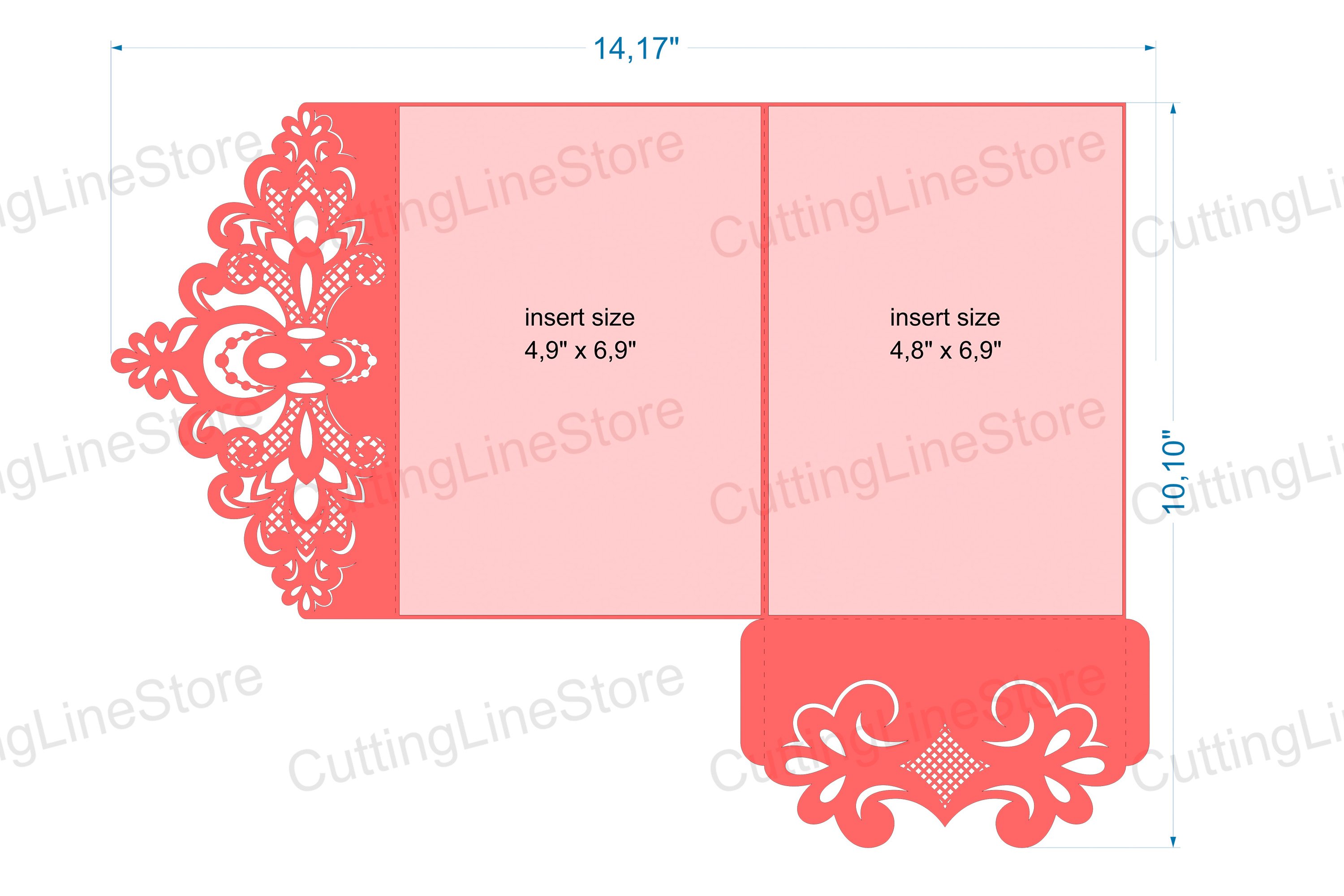 Lace wedding invitation template, Svg files for cricut (517152) | Card ...