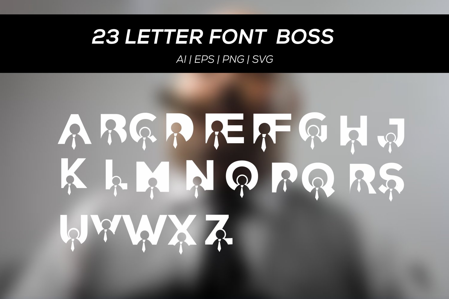 23 letter font with boss (55042) | Illustrations | Design Bundles